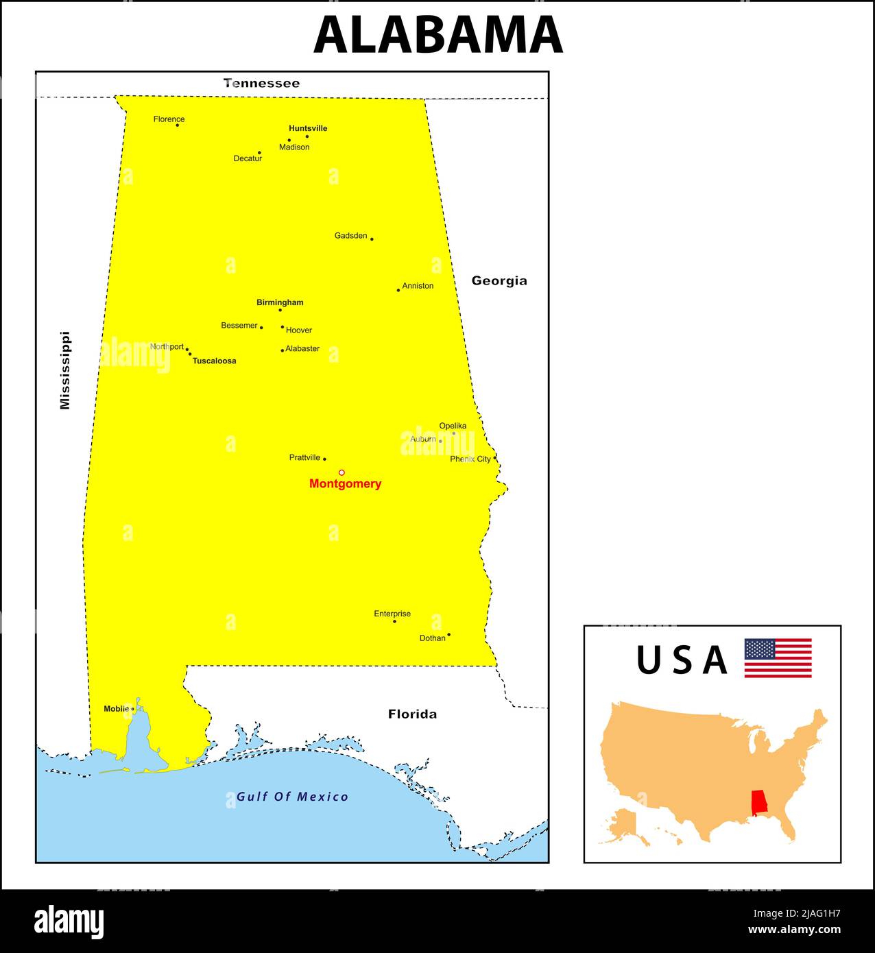 Map alabama county map usa Banque de photographies et d’images à haute ...
