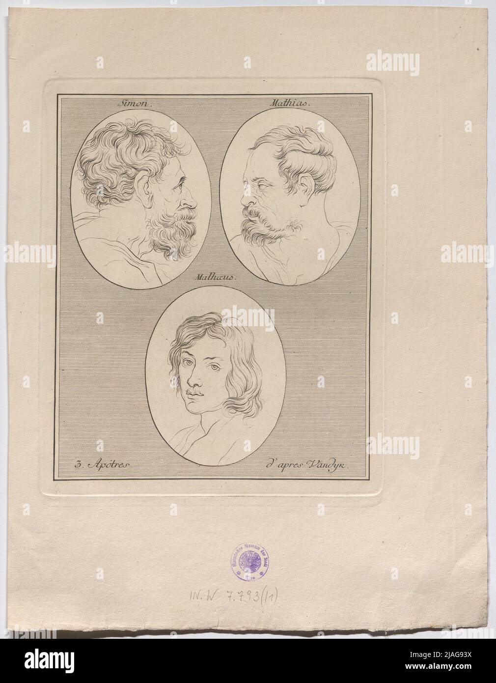 Drei Apostel; Simon Petrus, Matthäus, Matthias (aus: L'art de connaître ...