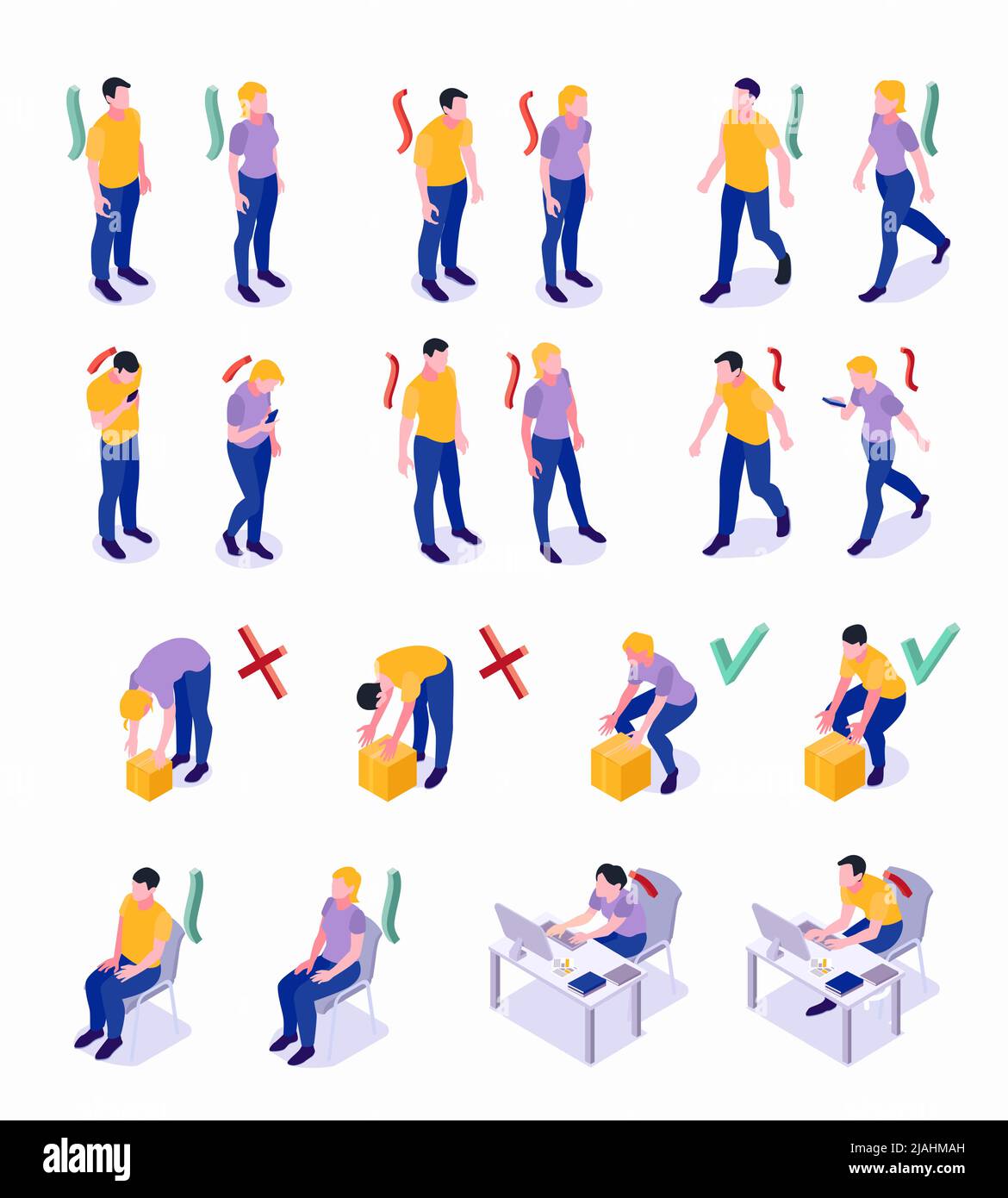 Maintenir une bonne posture Banque d'images vectorielles - Alamy