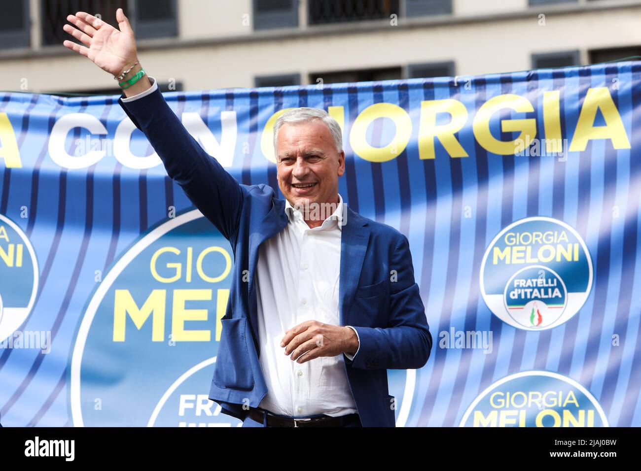 Giorgia Meloni, chef du parti politique des Fratelli d'Italia, a pris ...