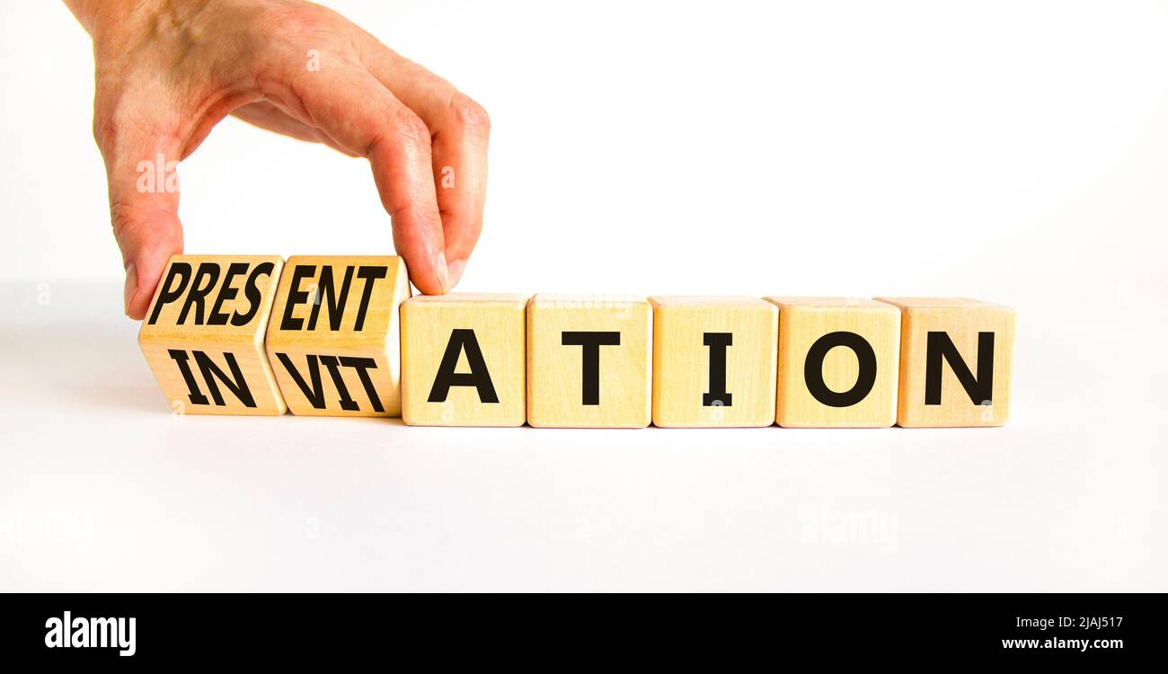 Invitation au symbole de présentation. Homme d'affaires transforme les ...