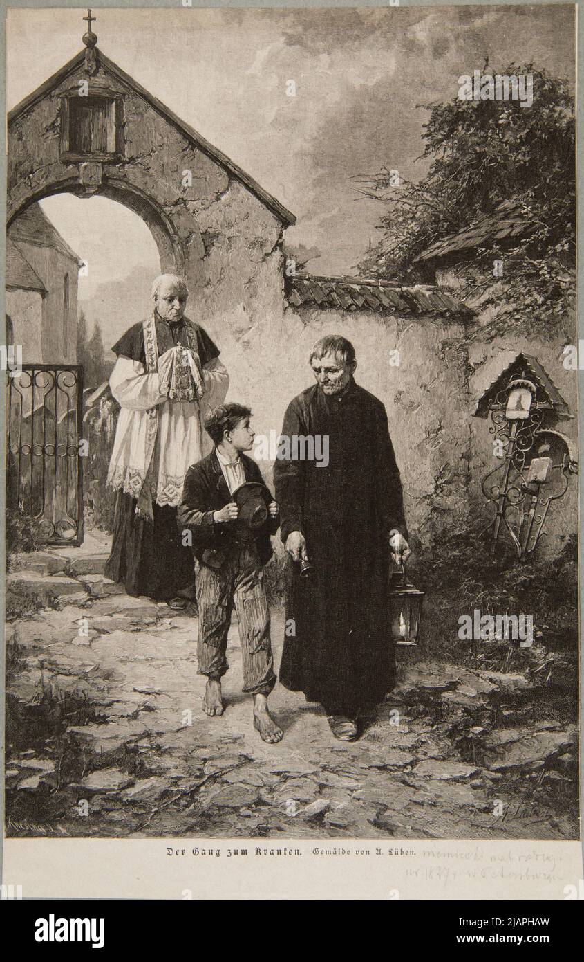 Aller au patient avec la Sainte Communion selon l'image d'Adolf Lüben. Un clip d'un magazine ...