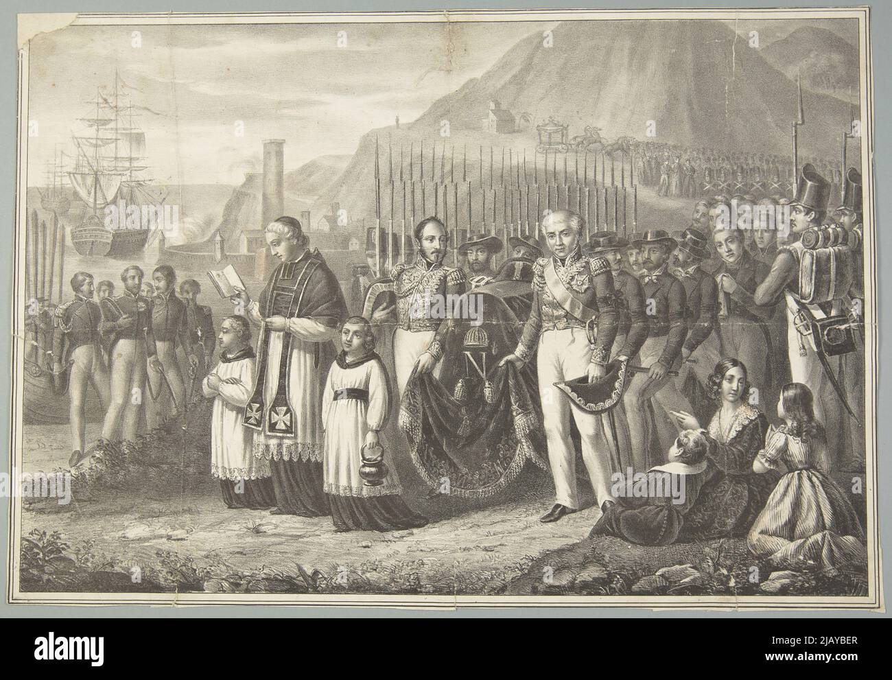 Procession funéraire avec le cercueil de l'empereur Napoléon et ...