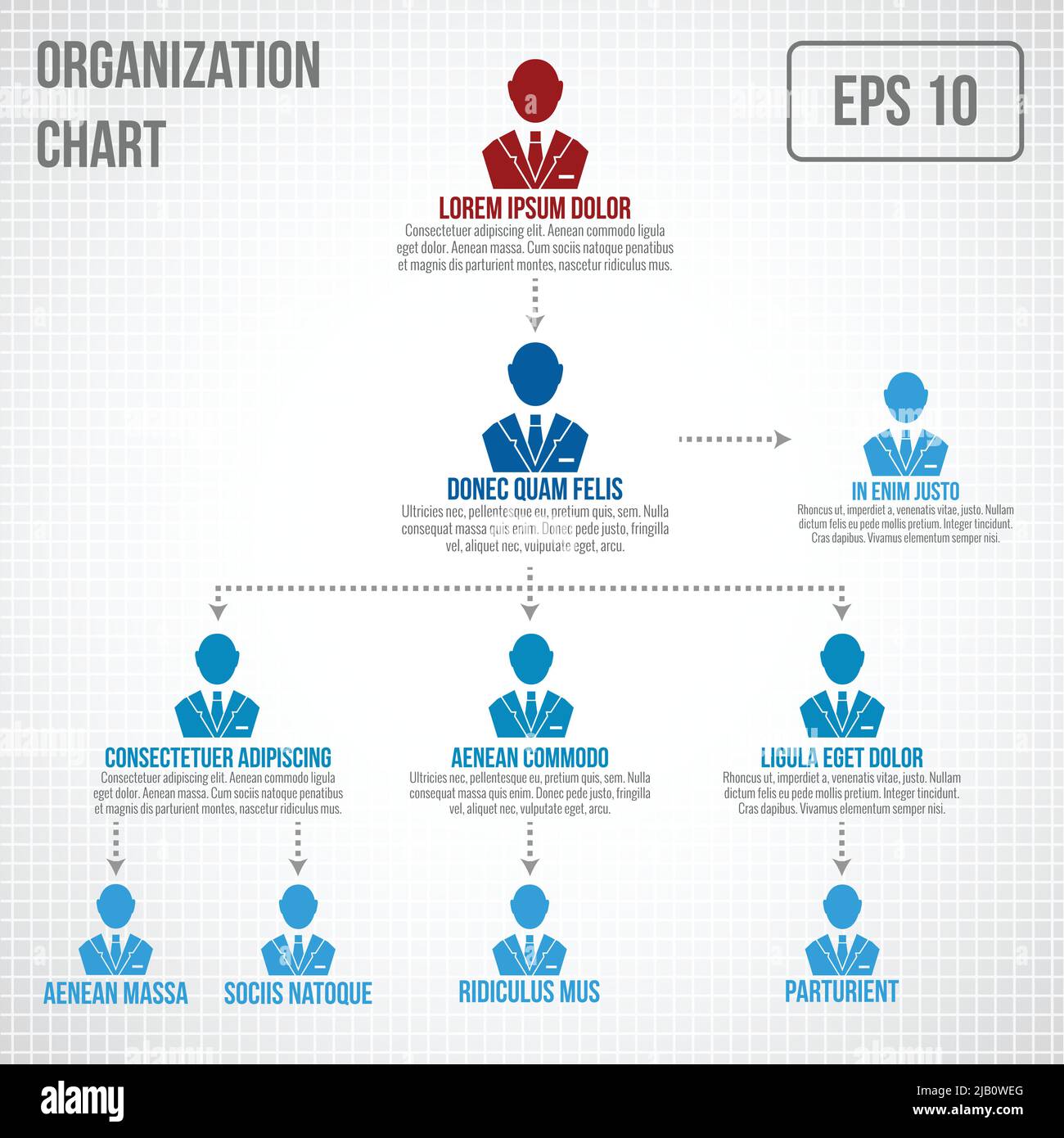 Organigramme entreprise infographique à structure hiérarchie patron ...