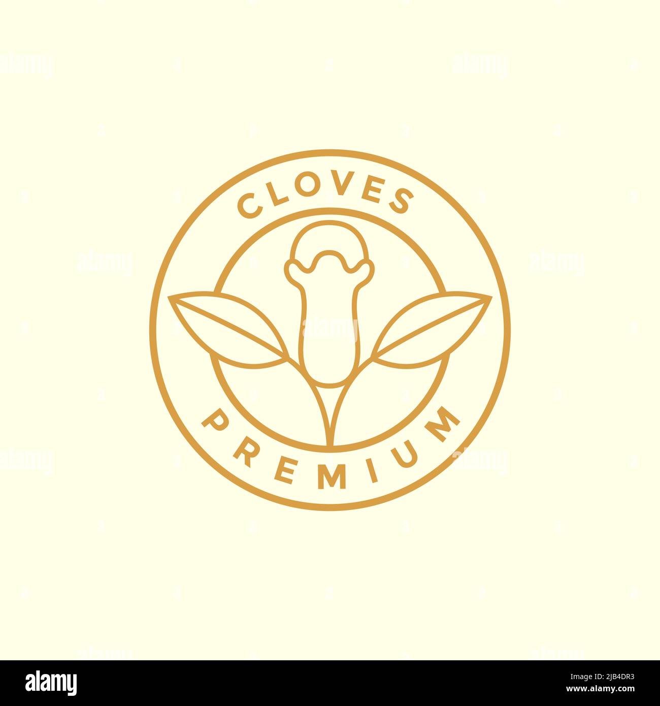 badge feuille et clou de girofle simple logo design vecteur graphique ...