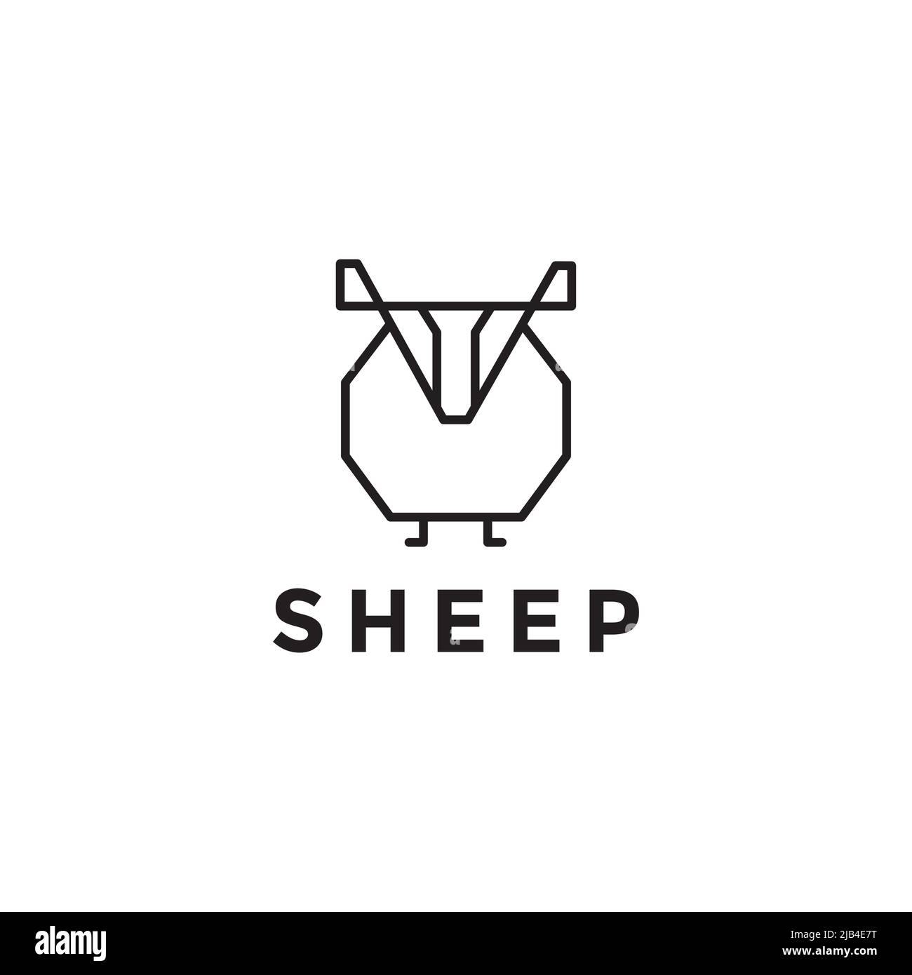 ligne forme minimale moderne mouton logo design vecteur graphique ...