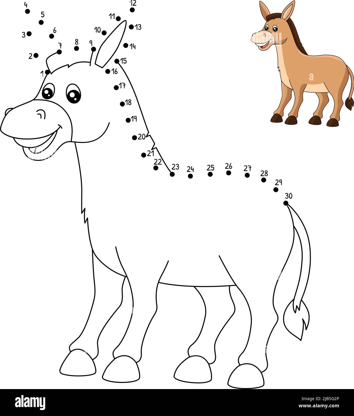 Page de coloriage du Donkey point à point pour les enfants Image ...