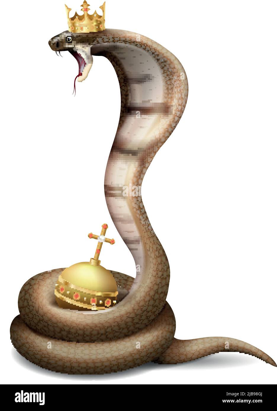 Serpent Cobra composition réaliste avec image de serpent siffleur ...