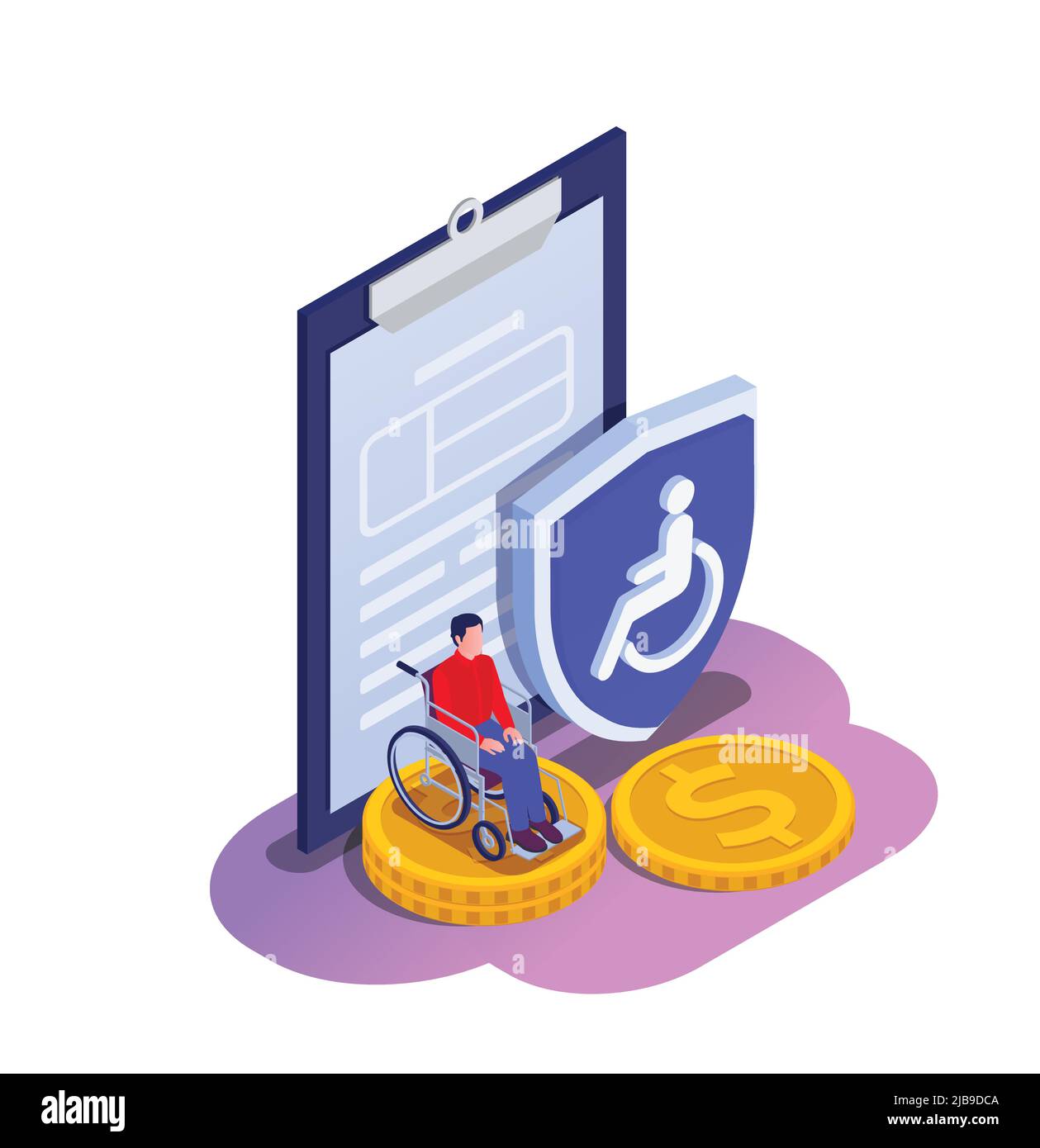 Fauteuil roulant et bouclier Banque d'images détourées - Alamy