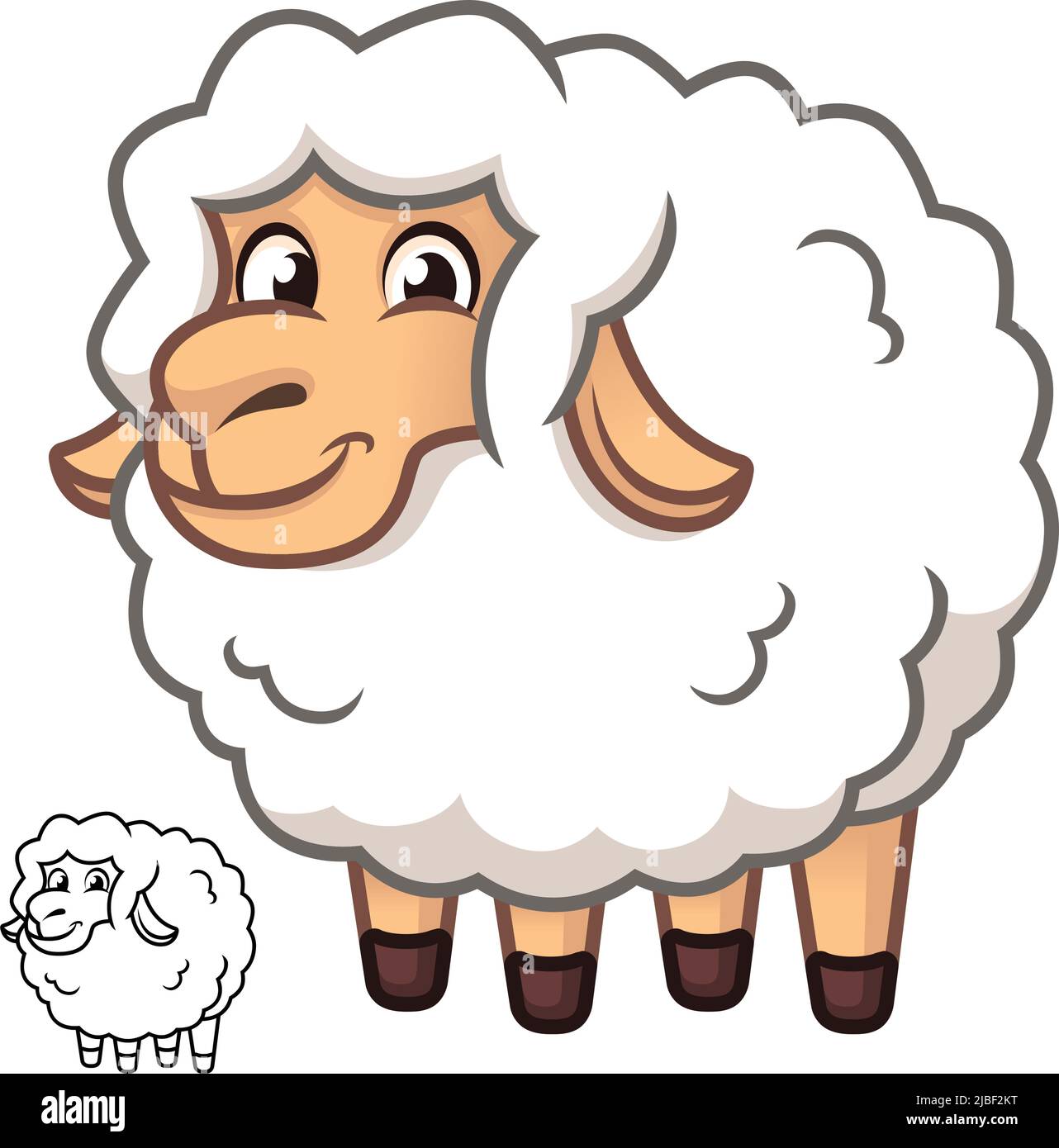 Farm sheep cartoon coloring book Banque d'images vectorielles - Page 2 ...