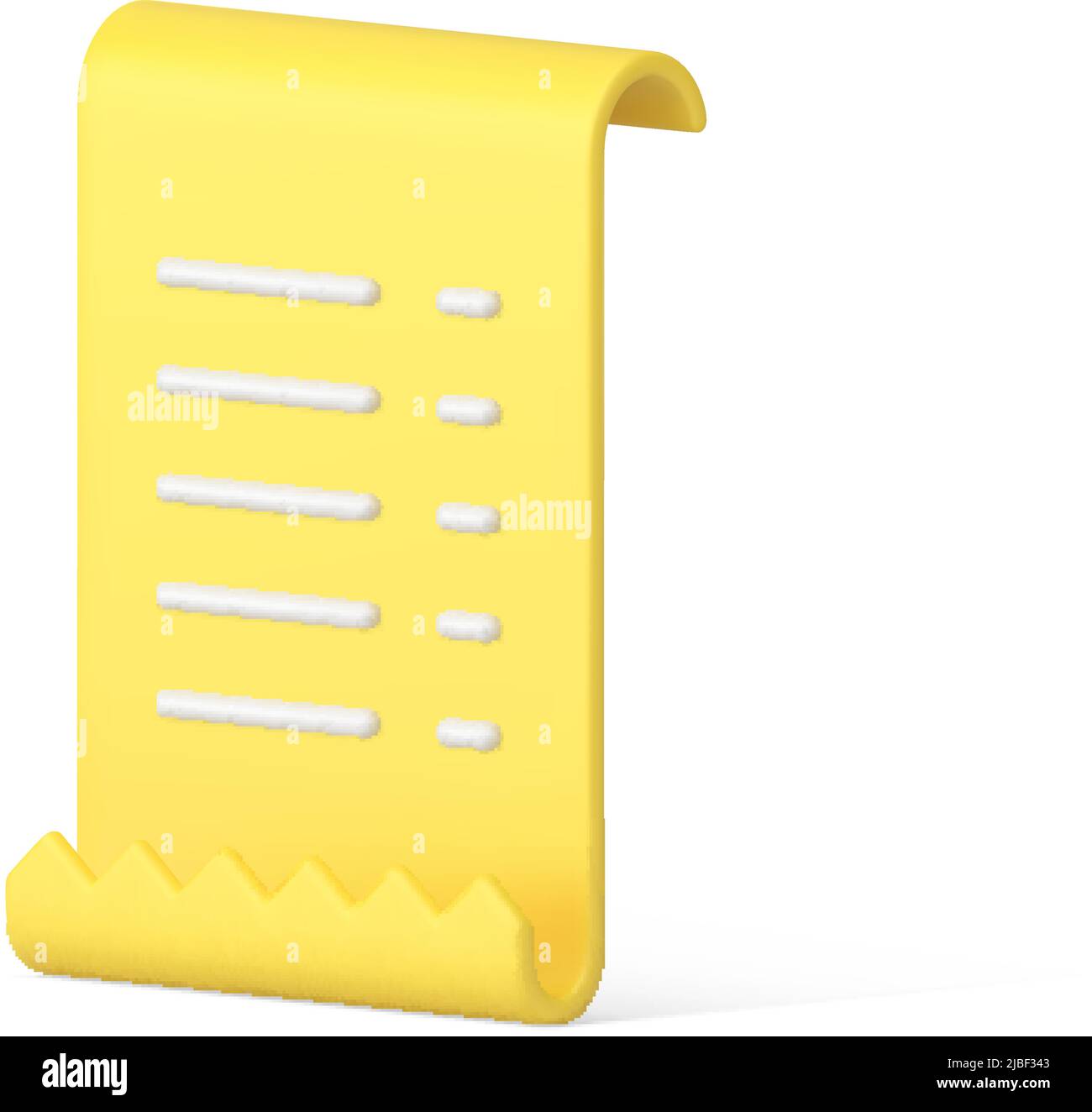 Chèque de paie papier vertical jaune document de paiement papier vierge ...