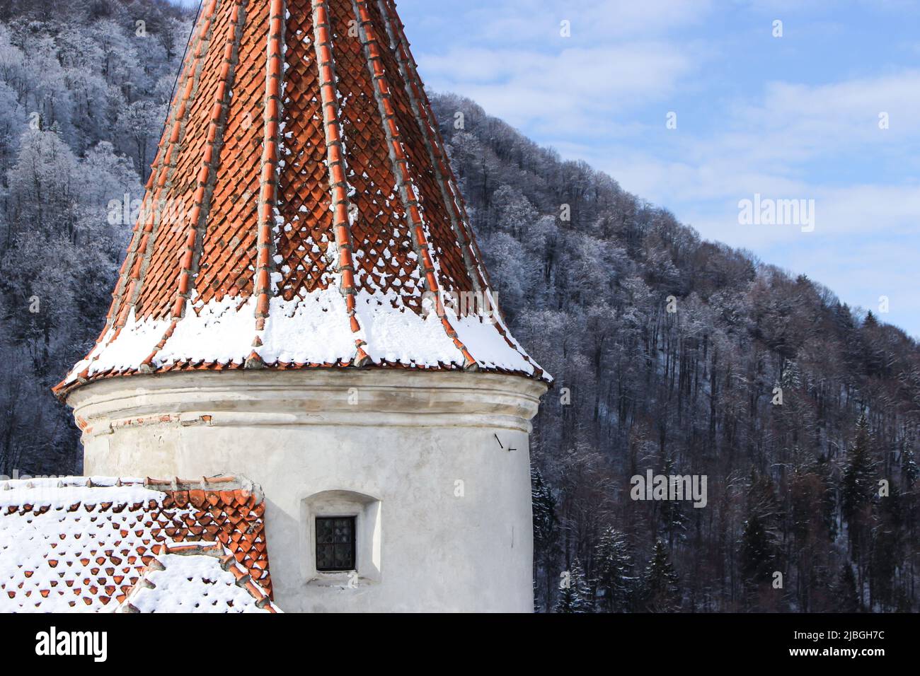 Bran, Roumanie - 10 février 2017 : l'image du château de Bran. Le ...