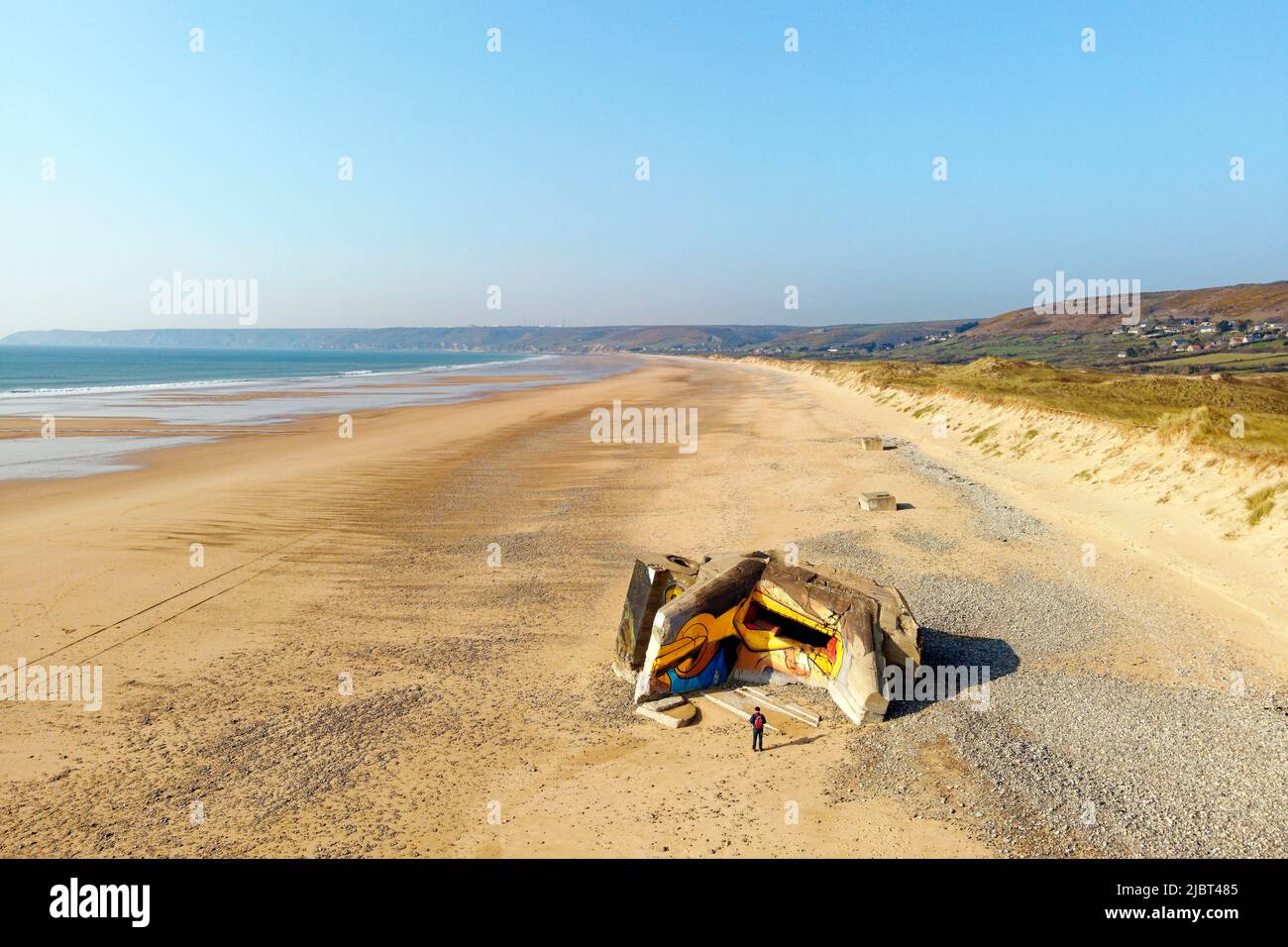 France, Manche, Péninsule du Cotentin, Cap de la Hague, dunes de ...