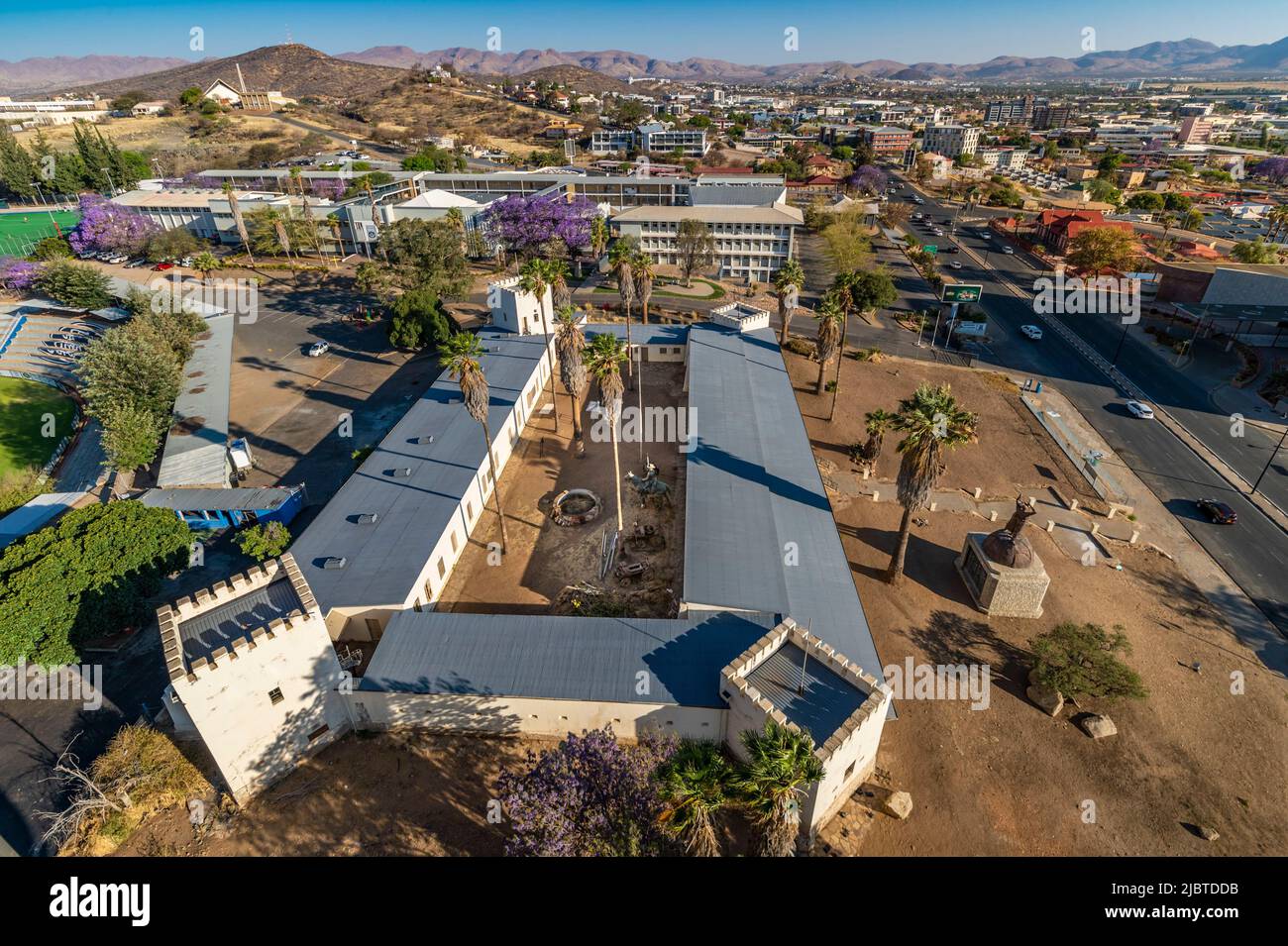 Namibie, région de Khomas, Windhoek, vue panoramique sur Alte Feste ...