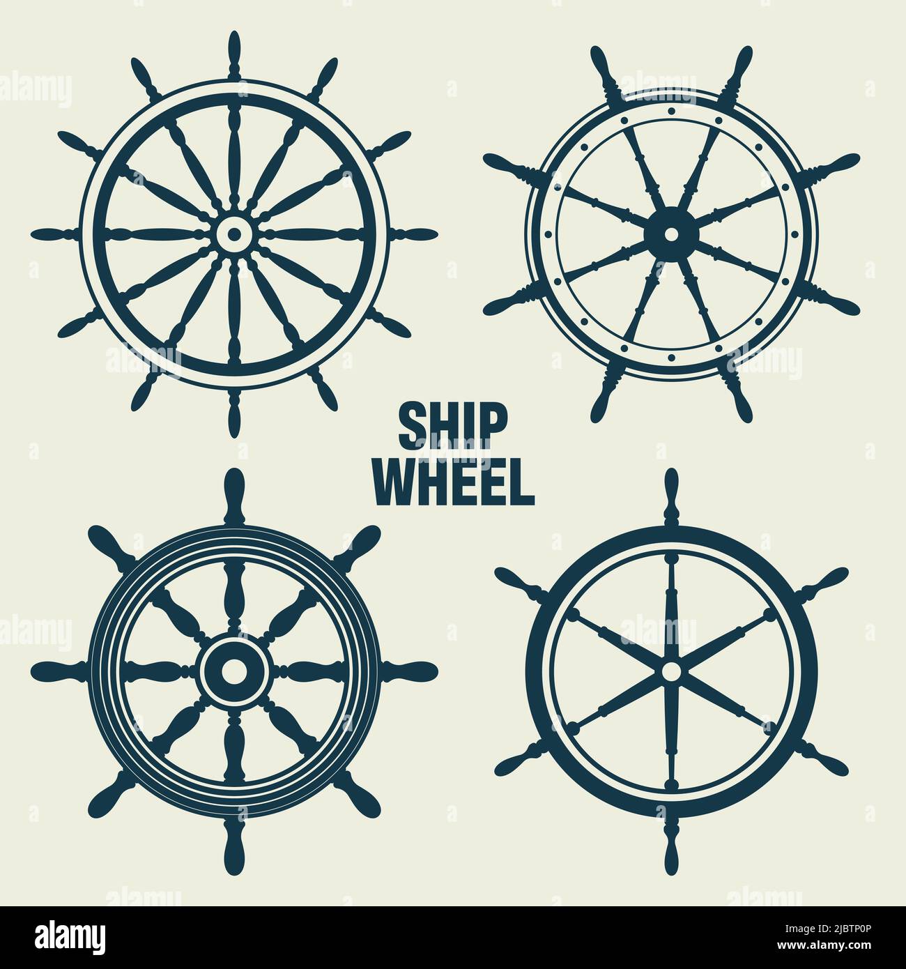 Collection de volants vintage.Navire, symbole roue rétro yacht.Icône de barre nautique.Élément ...