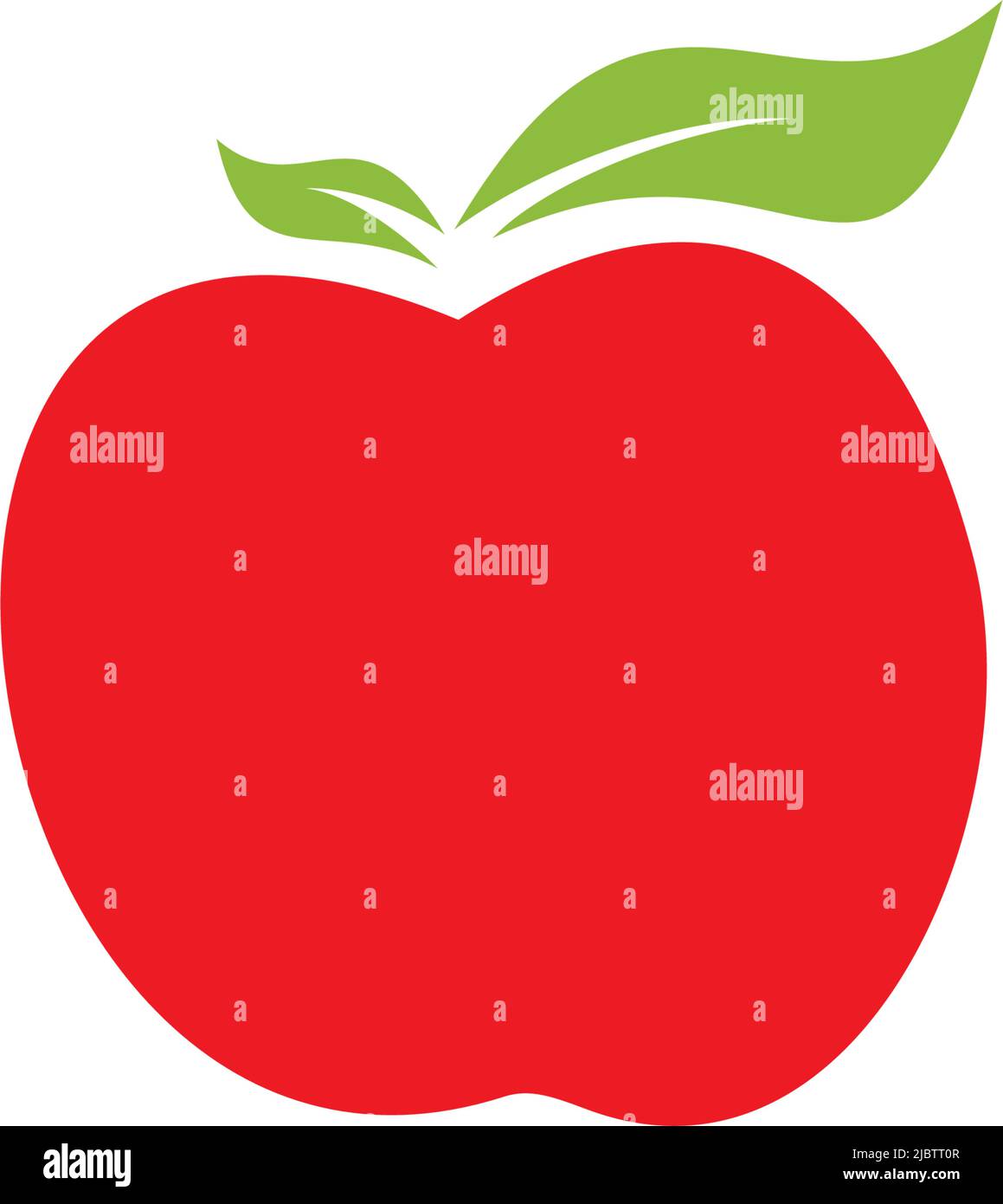 Modèle d'illustration vectorielle de la conception du logo Apple fruit ...