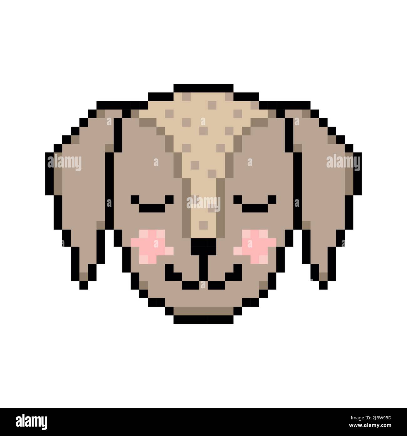 Tête de chien dans le style pixel art Image Vectorielle Stock - Alamy