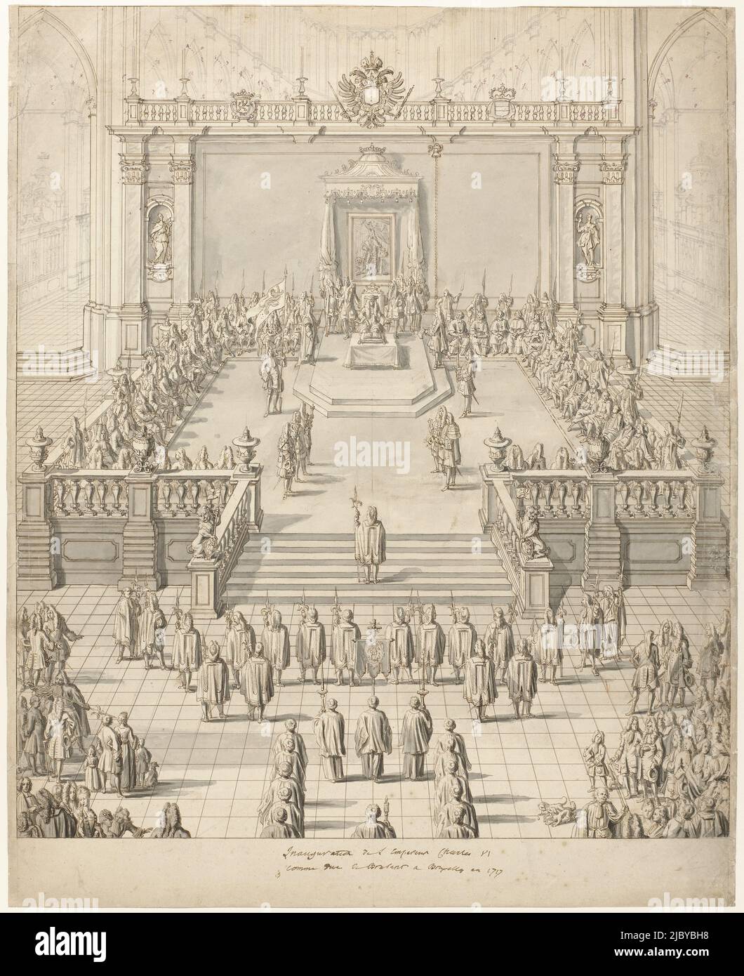 L'inauguration dans l'église Saint-Bavo à Gand, de Charles VI, empereur ...