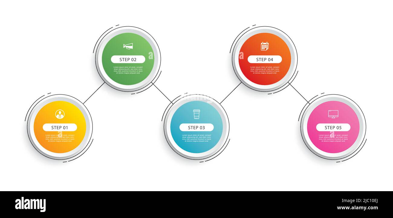 Chronogramme de cercle infographique avec modèle de données de ligne ...
