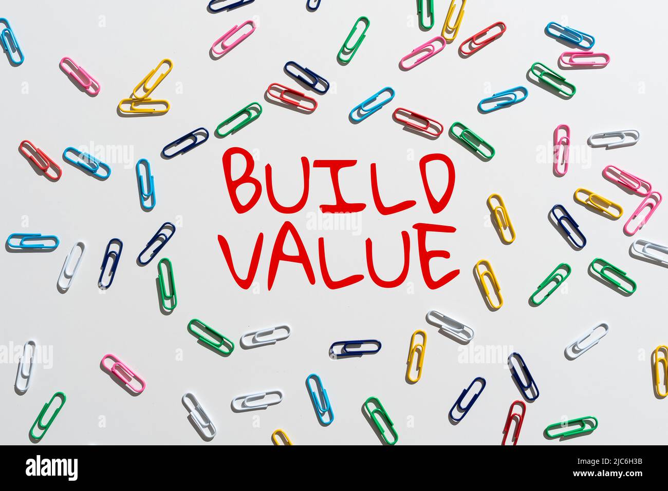 Affiche indiquant la valeur de construction. Mot écrit sur la manière ...