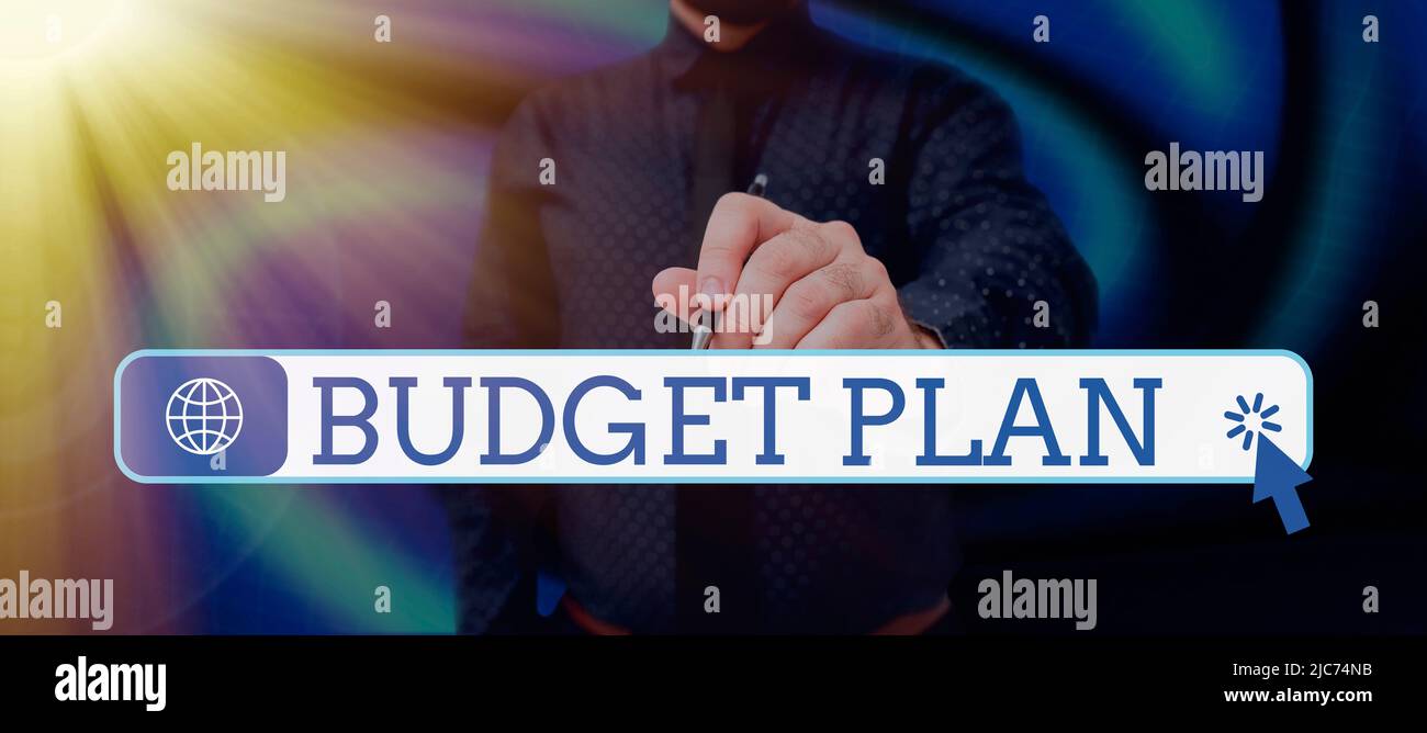 Affiche de texte indiquant le plan budgétaire. Calendrier financier de ...