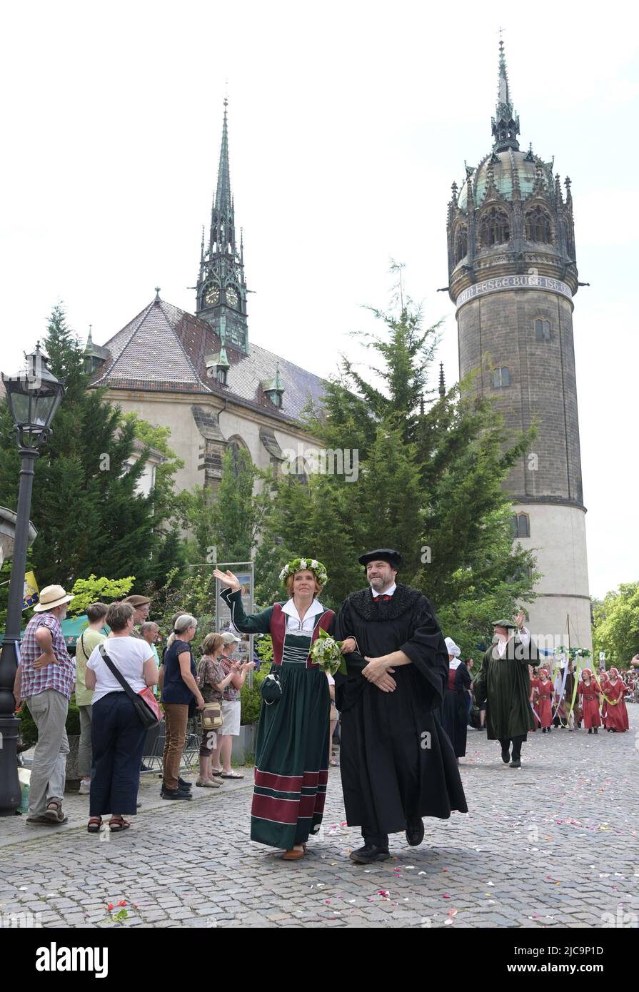 11 juin 2022, Saxe-Anhalt, Wittenberg: Nicole Melzer-Fricke et Frank ...