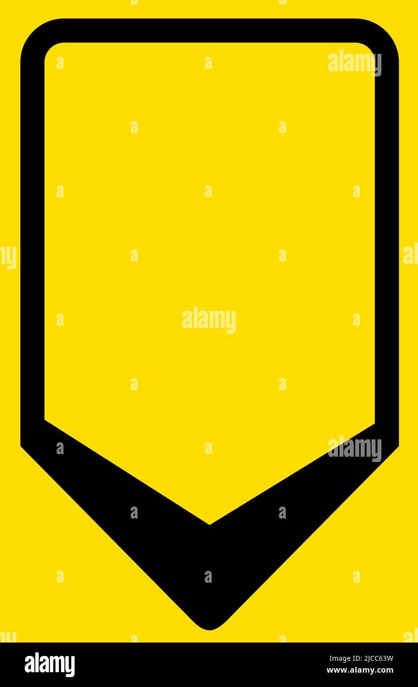 Panneau jaune et noir pour la direction correcte au niveau du déroutage ...