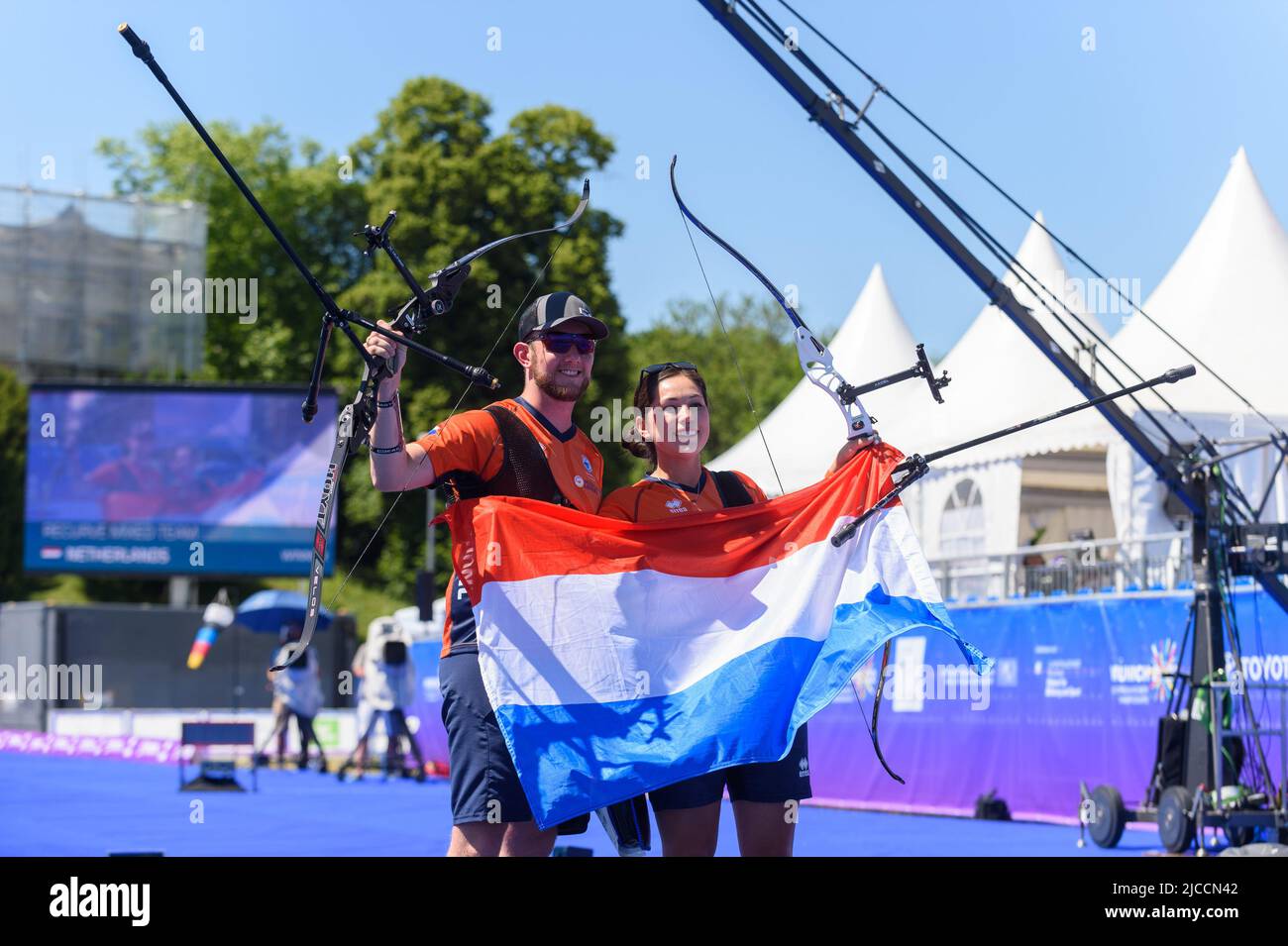 Gaby Schloesser pays-Bas) et Rick Van Der Ven (pays-Bas) après le match ...