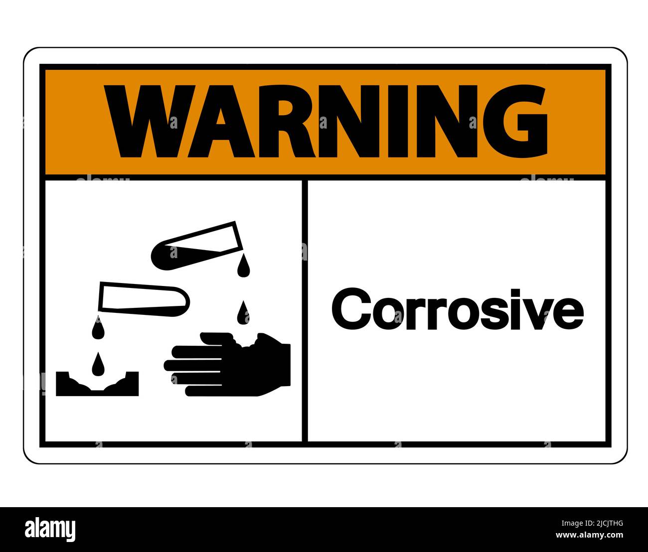 Corrosive symbol warning label Banque d'images vectorielles - Alamy