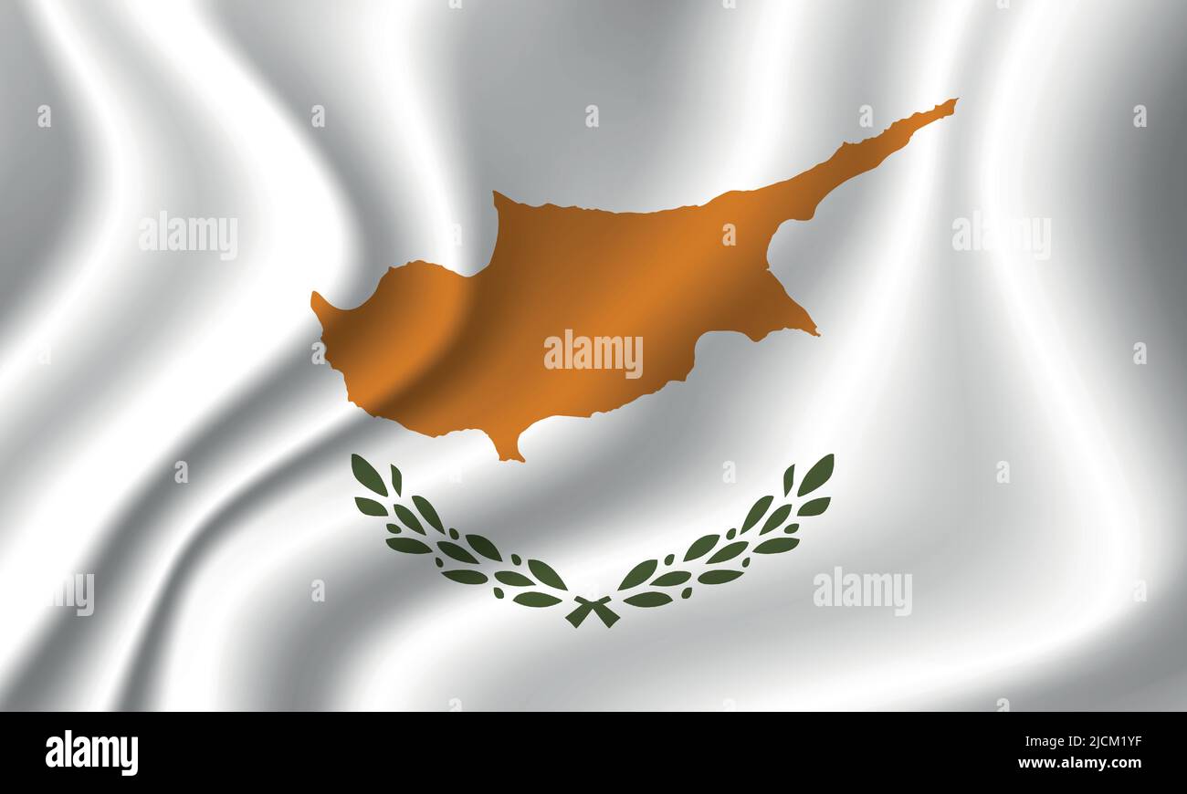 Drapeau de Chypre. Symbole national dans les couleurs officielles ...