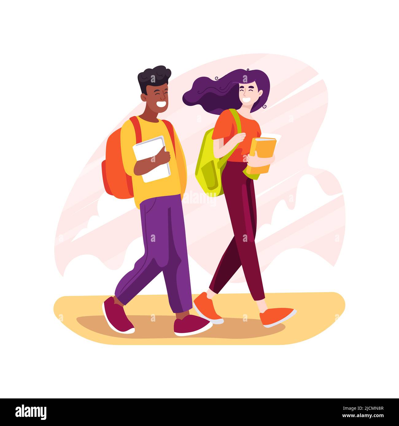 Aller à l'école Illustration vectorielle de dessin animé isolée de ...