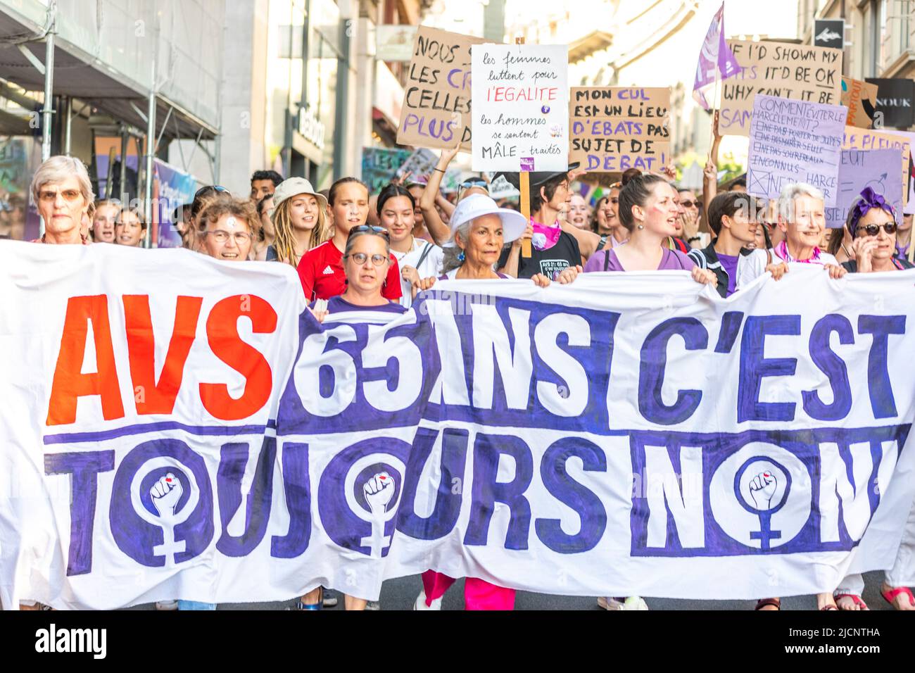 Lausanne Suisse 14th Juin 2022 Les Féministes Ont Rappelé La Lutte