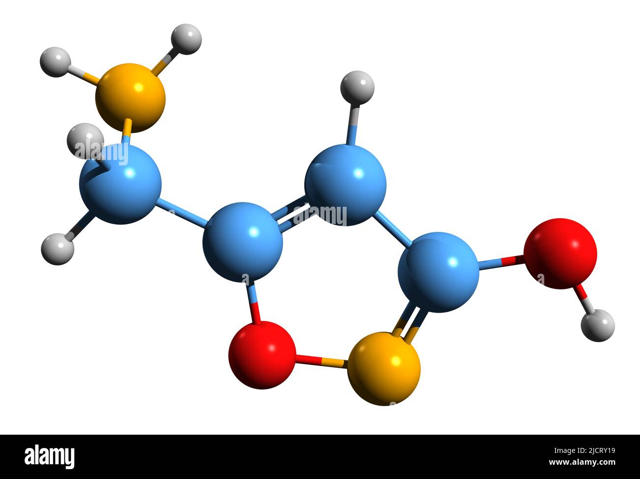 3D image de la formule squelettique du muscimol - structure chimique ...