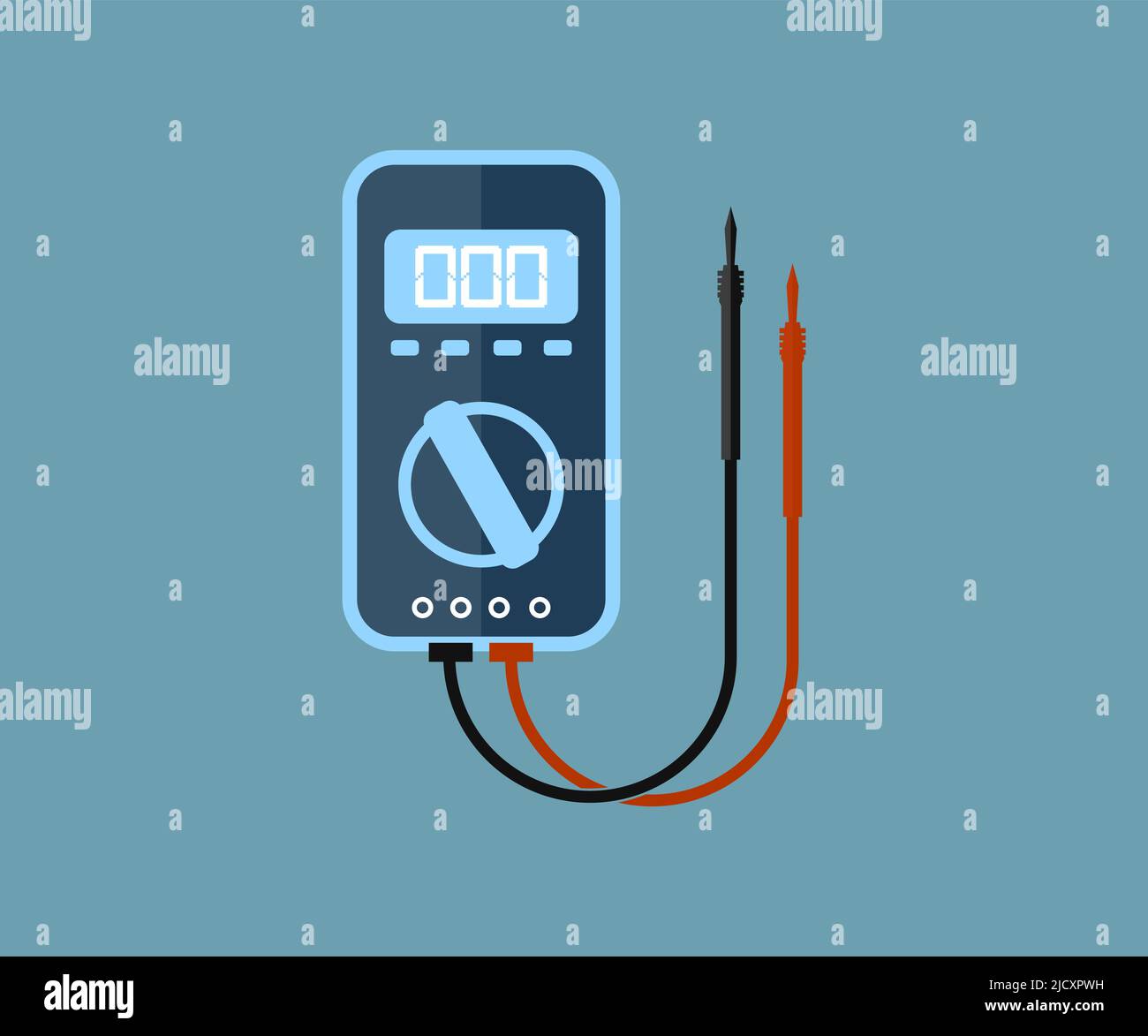 Logo de multimètre numérique. Multimètre numérique avec sondes pour ...