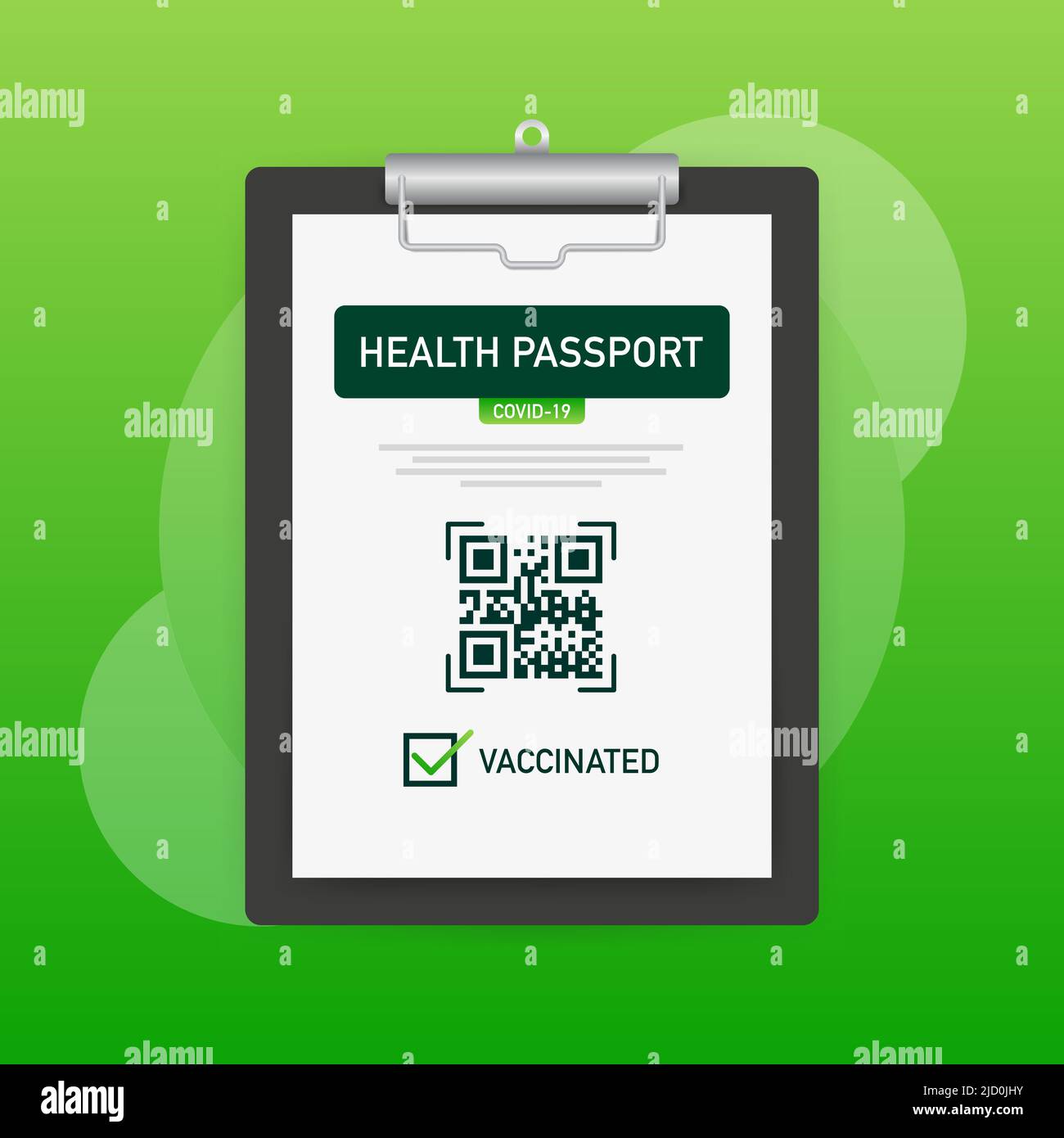 Code qr de passeport sanitaire de style linéaire sur fond vert ...