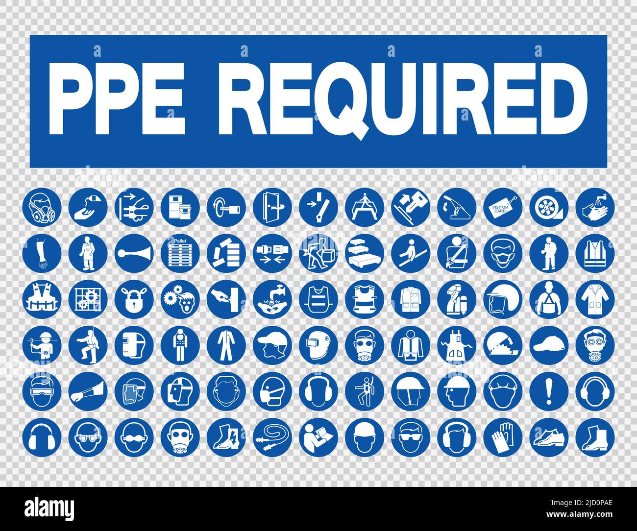 Symbole d'équipement de protection individuelle (EPI) requis, icône de ...
