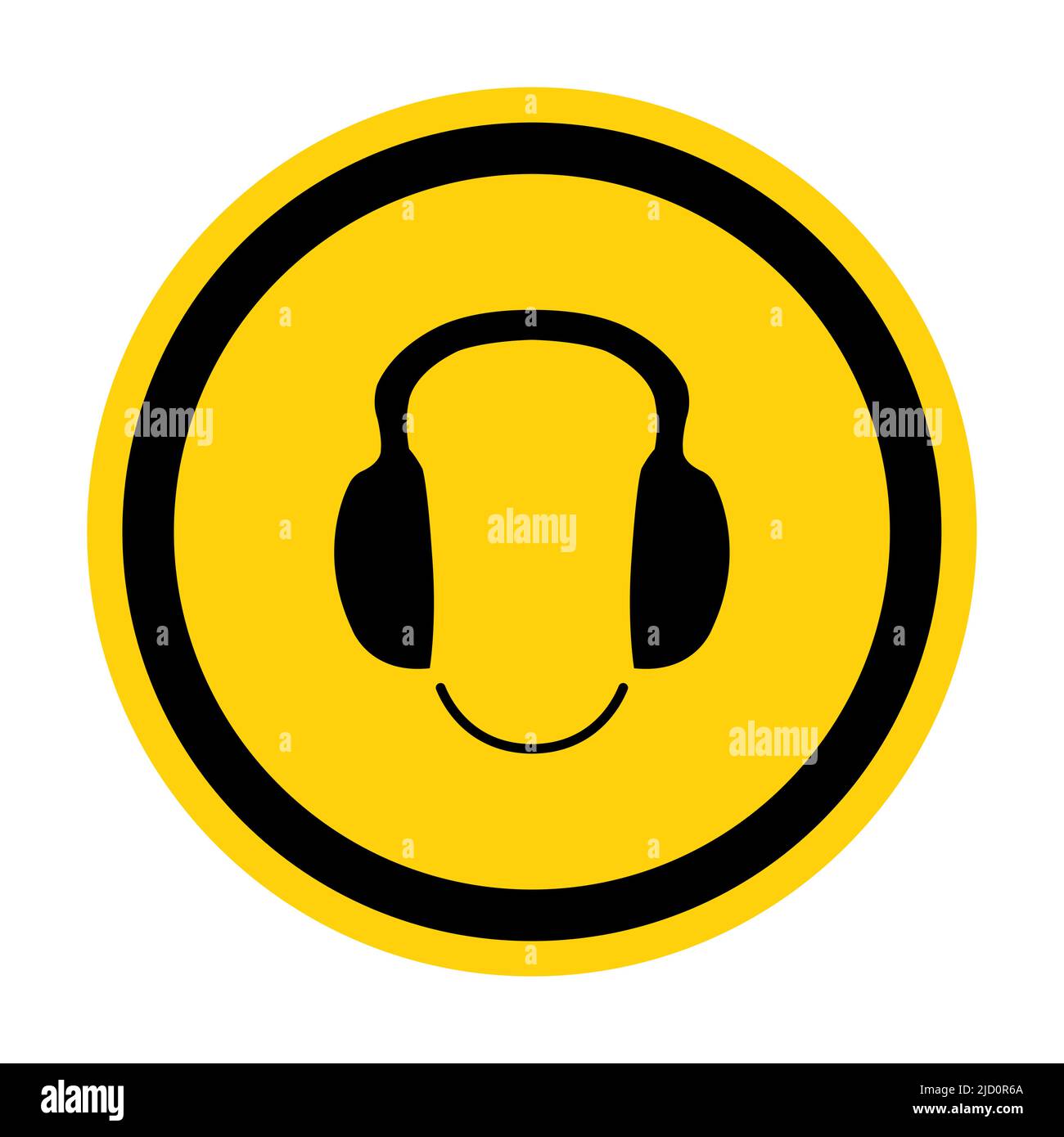 Symbole porter des protections auditives panneau isoler sur fond blanc ...