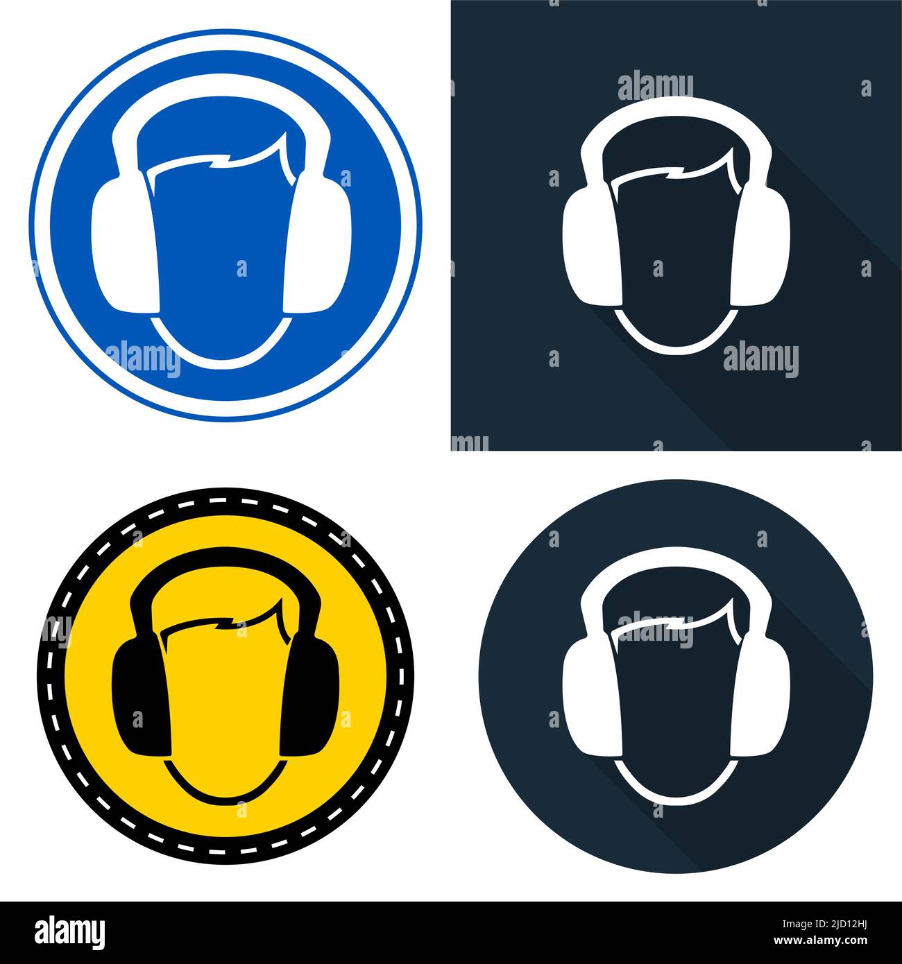 Symbole porter un cache-oreilles symbole signe isoler sur fond blanc ...