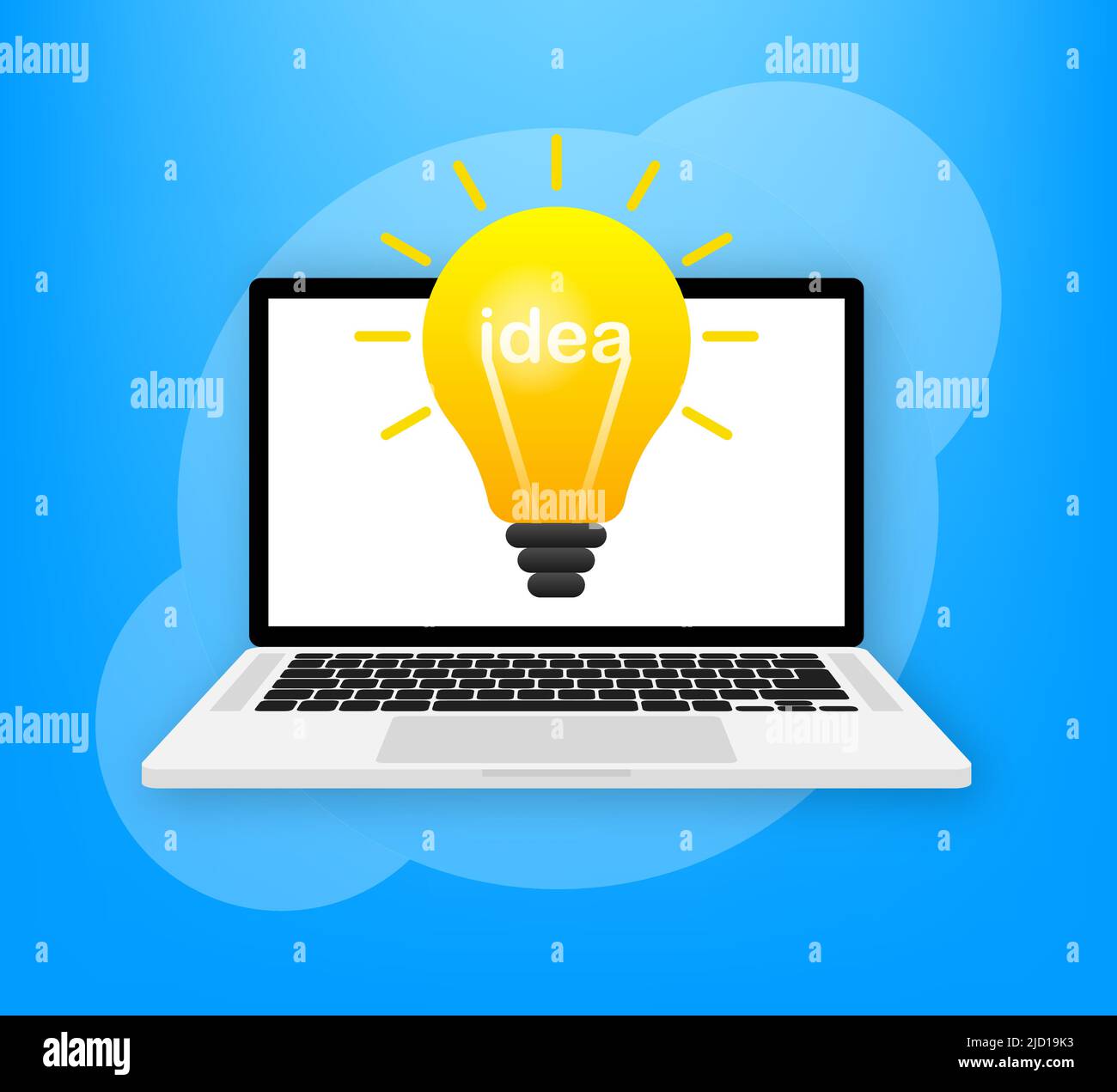 Lampe Idea de style dessin animé. Arrière-plan isolé. Illustration ...