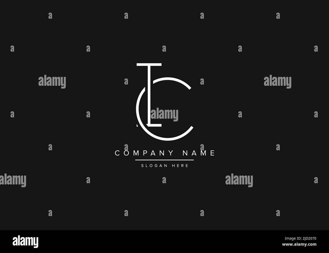 IC, logo vectoriel monogramme abstrait, logo initial, dessin au trait ...