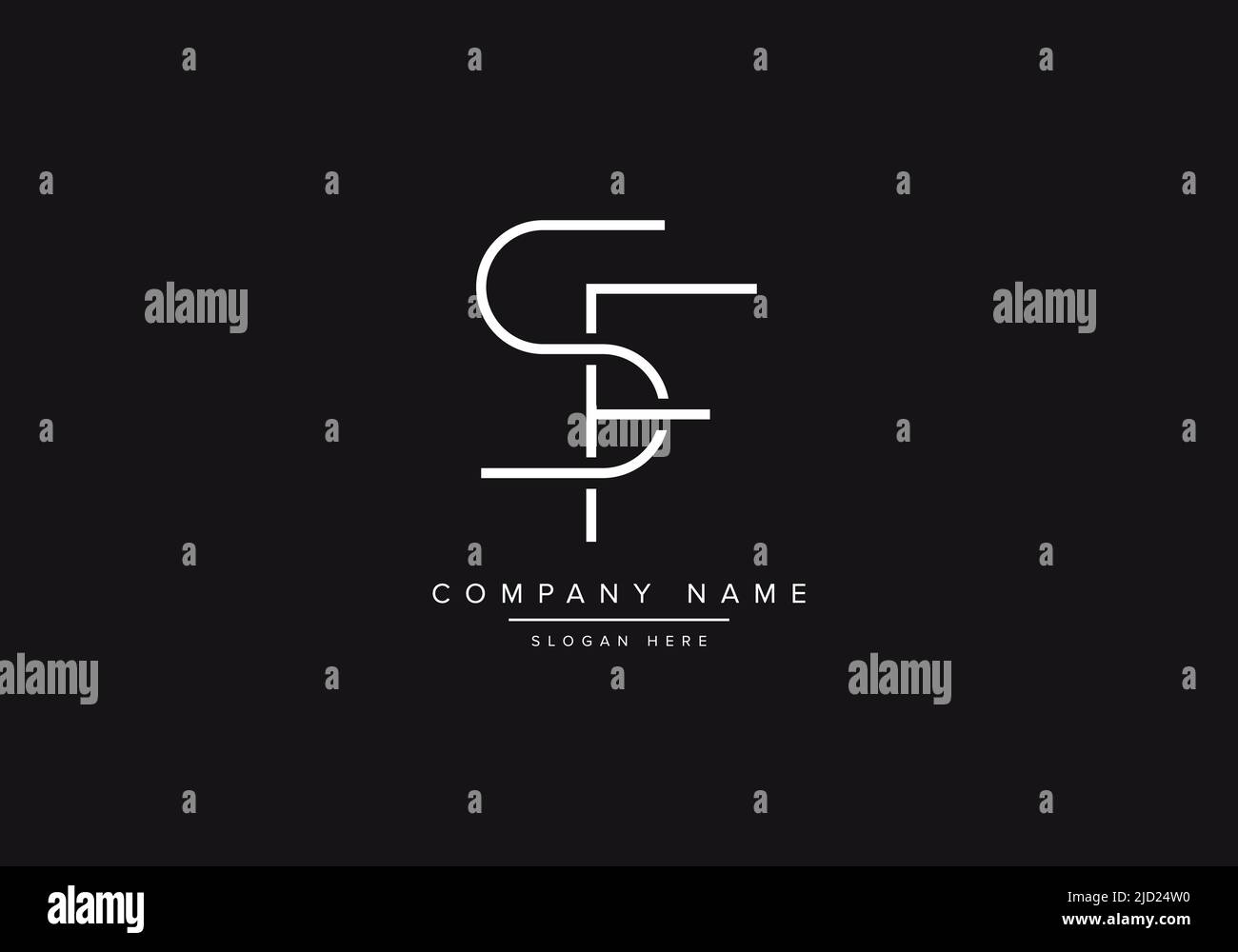 Logo SF Line art, illustration vectorielle du logo abstrait monogramme ...