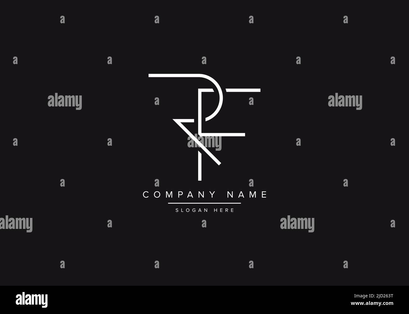 Logo de la ligne d'art RF, illustration vectorielle du logo de la ...