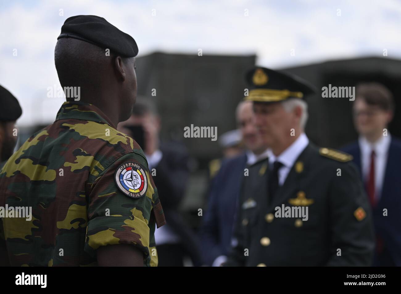 Illustration photo prise lors d'une visite royale au détachement ...