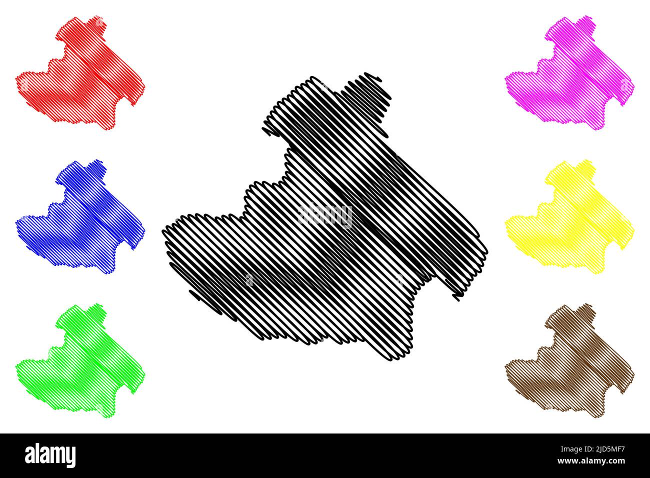 Île de Hooker (Russie, Fédération de Russie, archipel du Land de Franz Josef) carte illustration ...