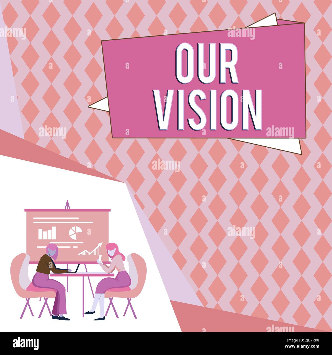 Affiche montrant notre vision. Mot pour plan pour les cinq à dix ...