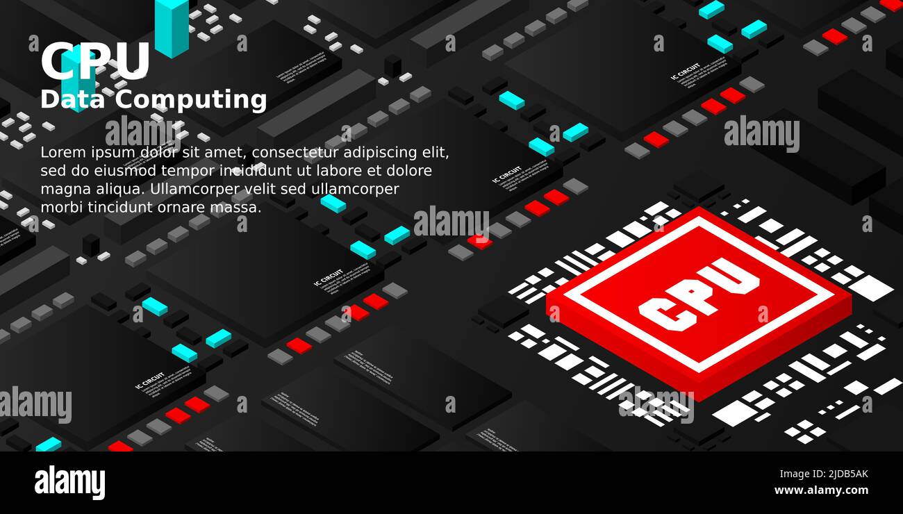 Illustration de la puce d'intelligence artificielle. Informatique ...