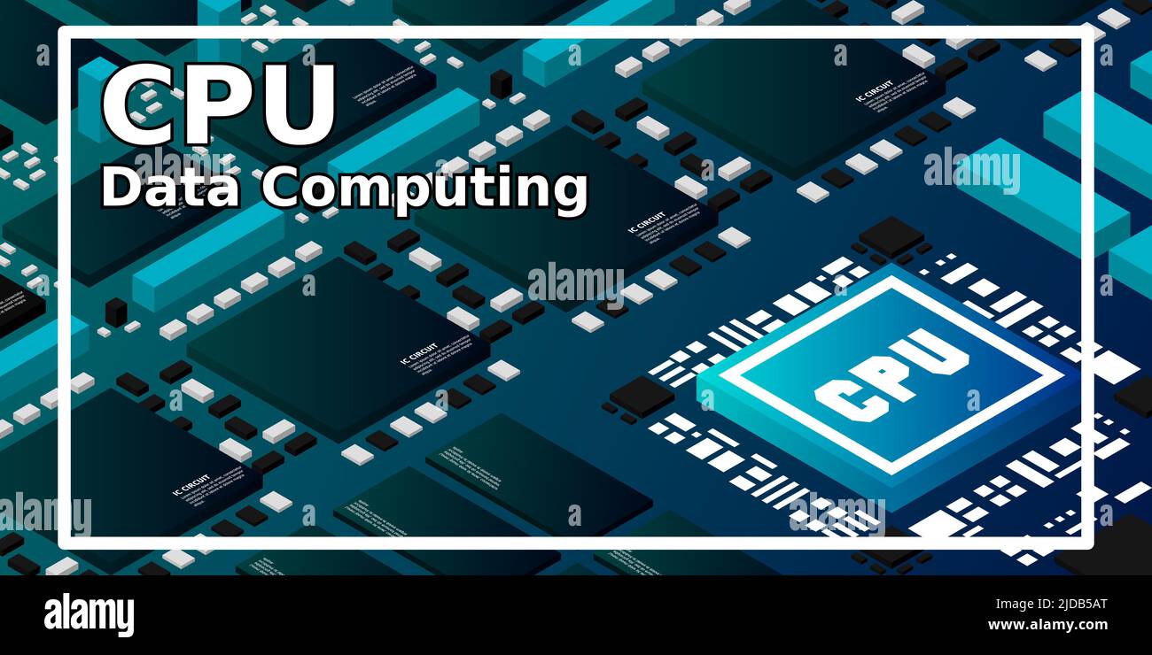 Illustration de la puce d'intelligence artificielle. Informatique ...