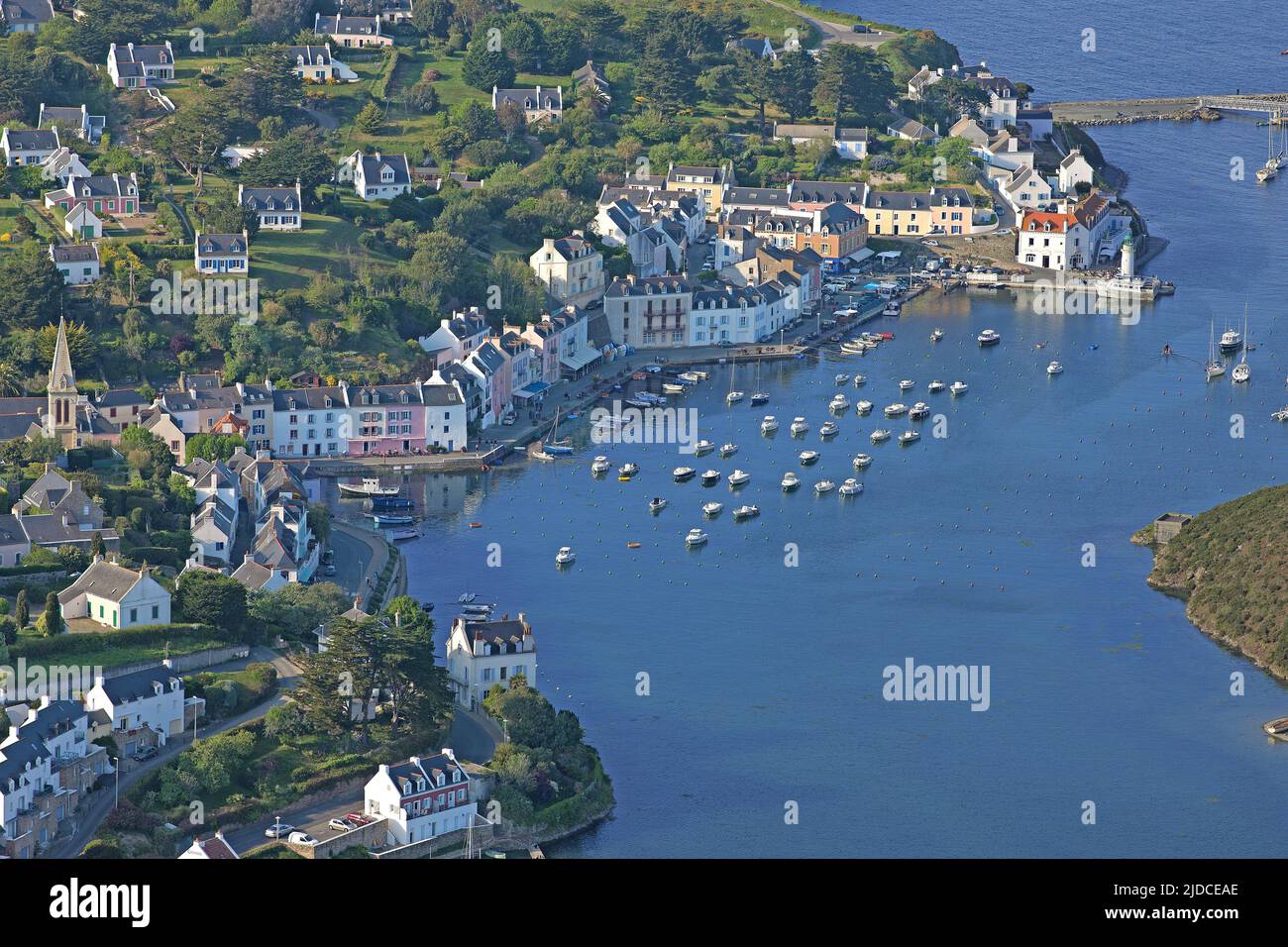France, Morbihan Belle-Ile-en-Mer, Port-Sauzon (vue aérienne Photo ...