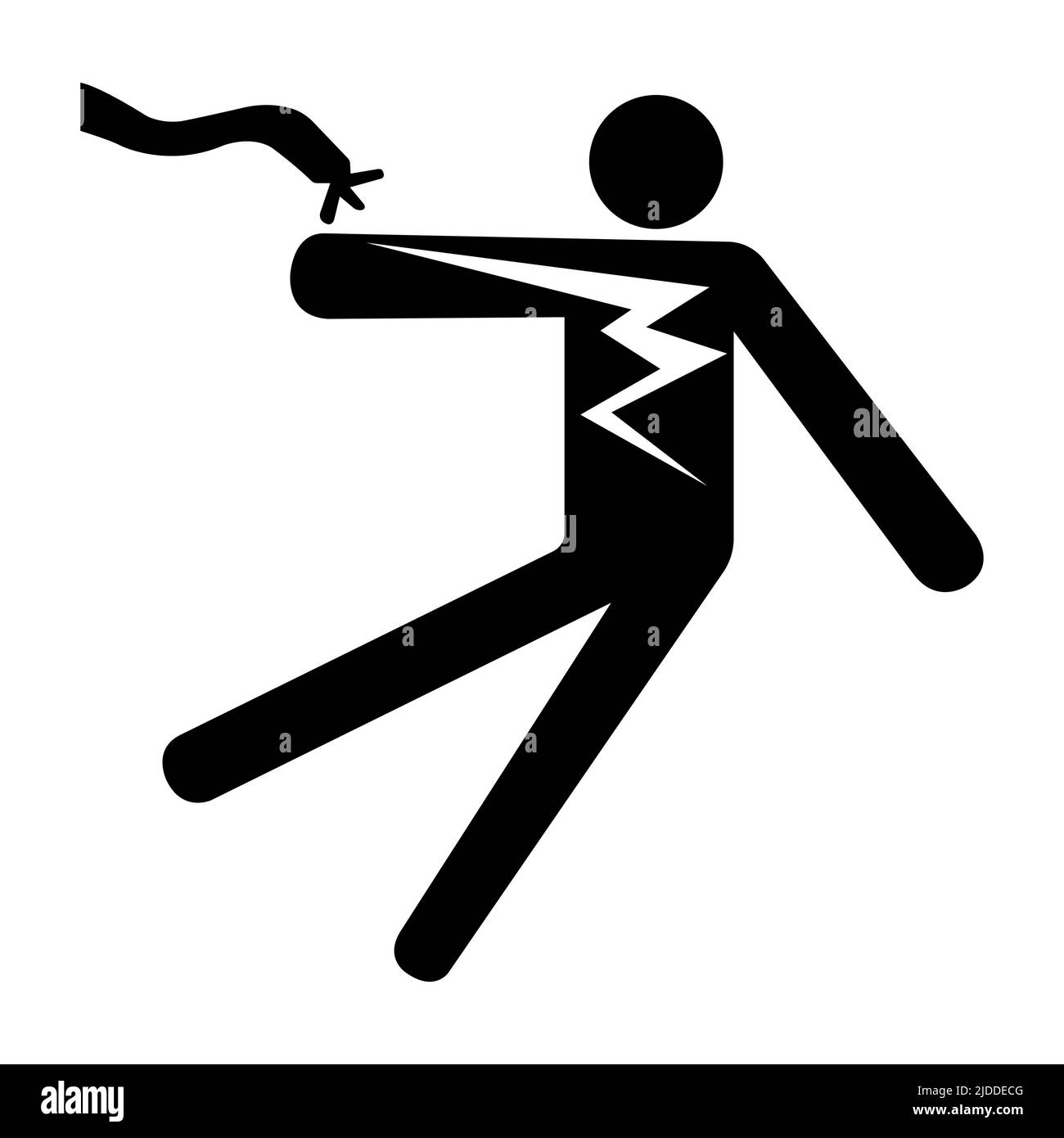 Symbole d'électrocution du choc électrique panneau isoler sur fond ...