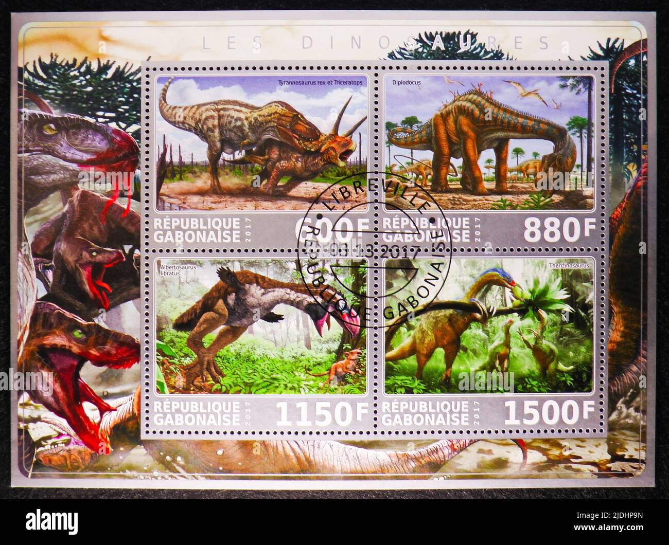 MOSCOU, RUSSIE - 17 JUIN 2022: Timbre-poste imprimé au Gabon montre ...